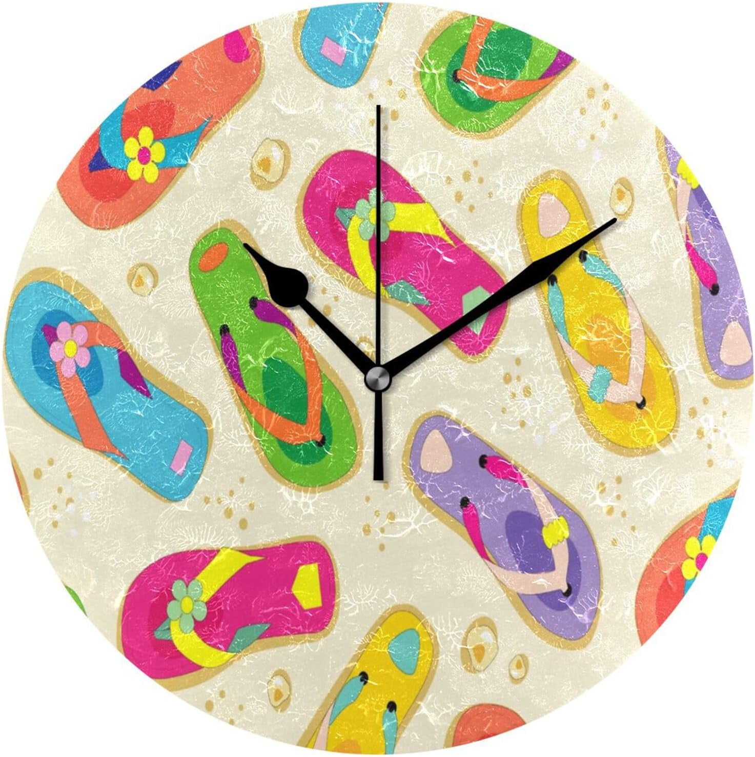 GZHJMY Round Digital Clock Yellow Colorful Flip Flops Creative ...