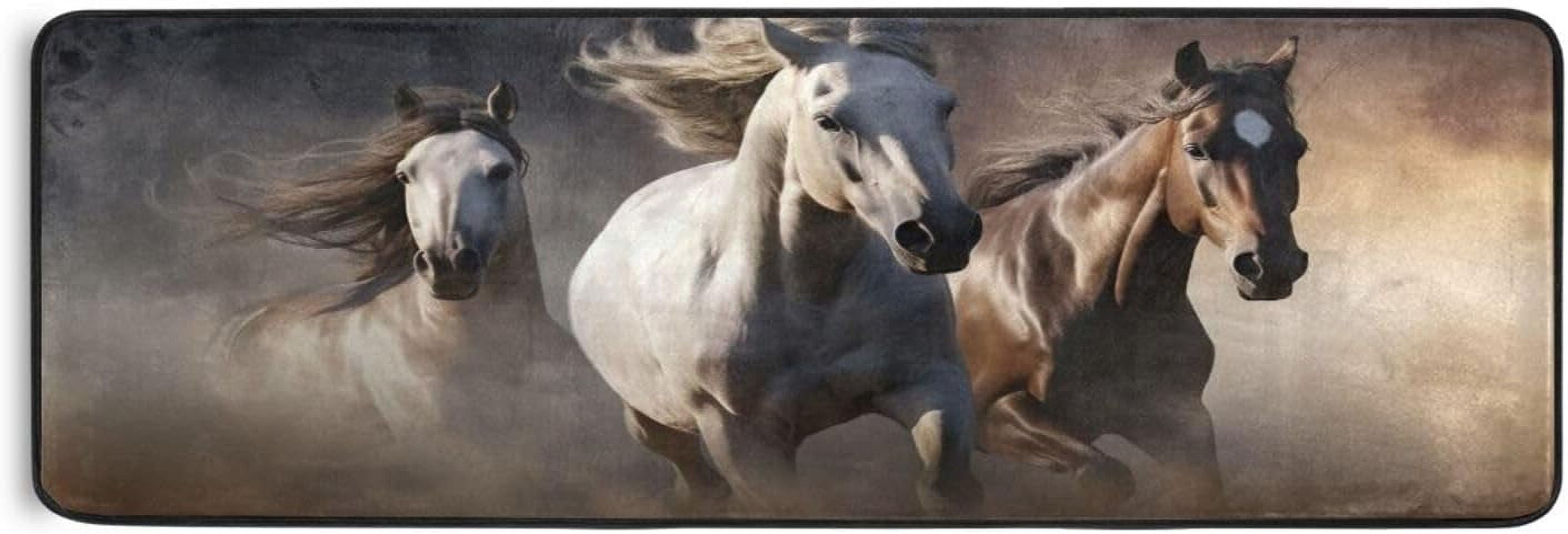 GZHJMY Running Horses Area Rug - 2' x 6' Washable Runner Rugs with ...