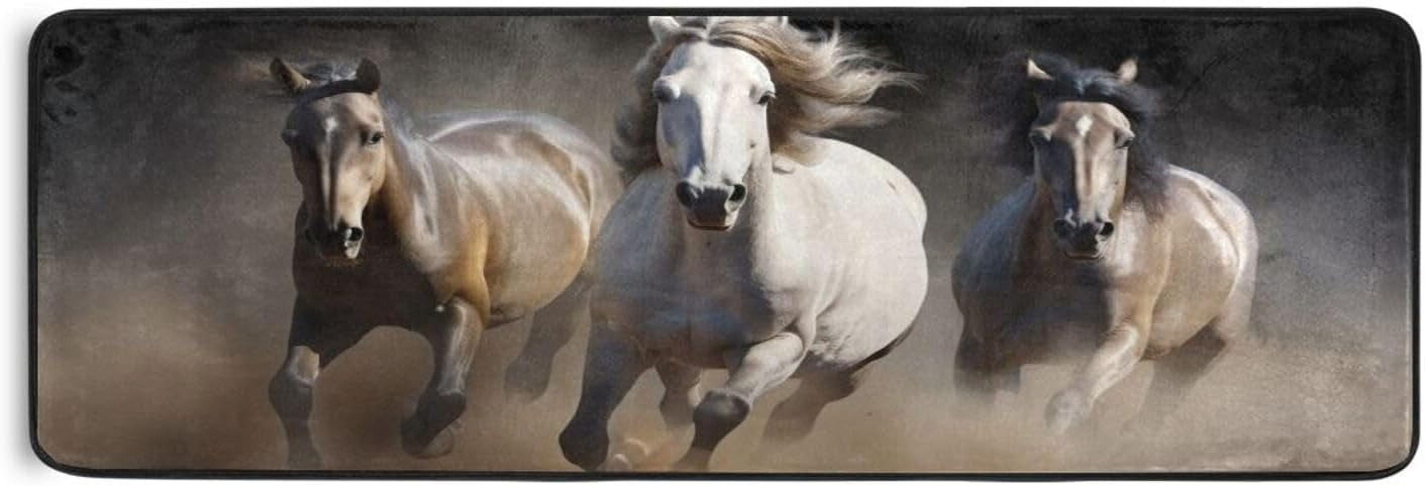 GZHJMY Running Horses Area Rug - 2' x 6' Washable Runner Rugs with ...