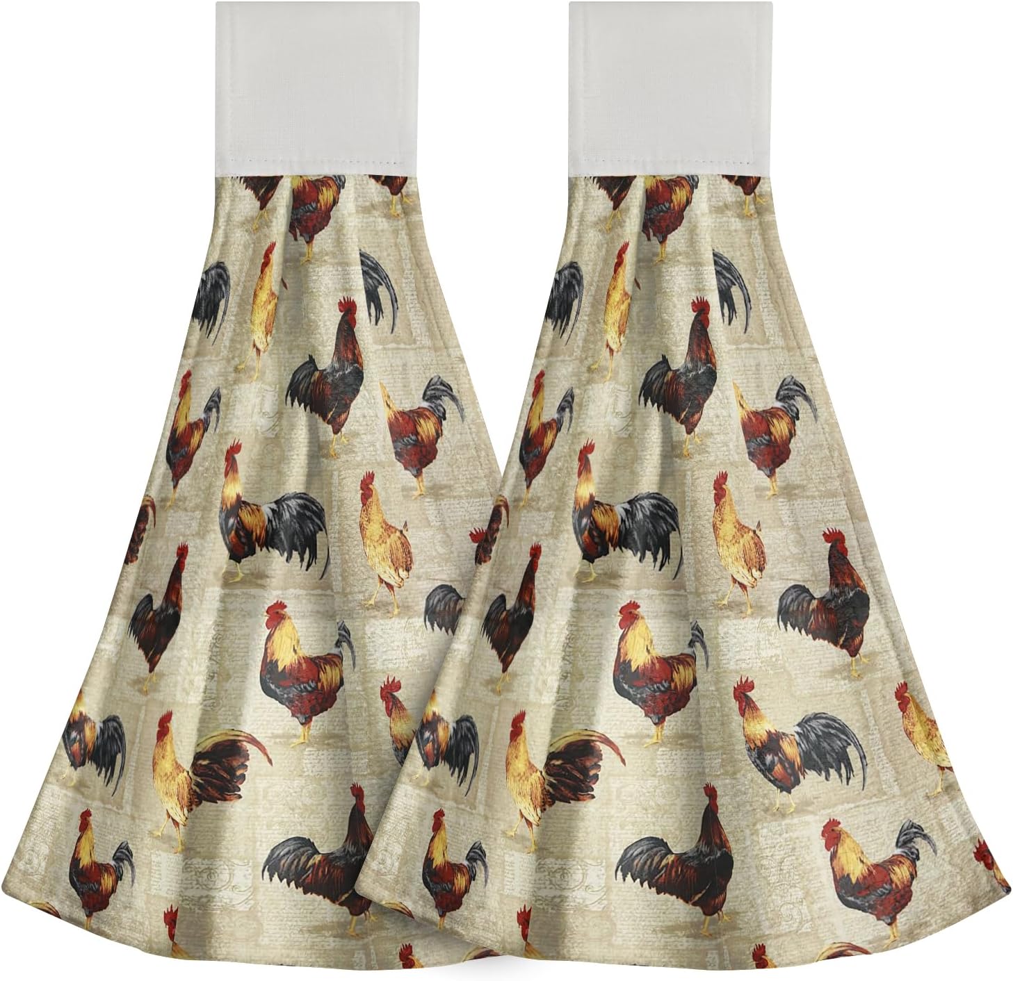 GZHJMY Rustic Rooster Hanging Kitchen Towels Country Animal Dish Cloth ...