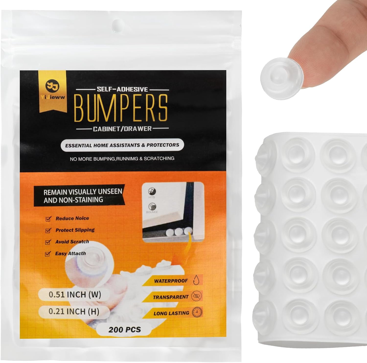 GZHJMY S Adhesive Cabinet Door Bumpers, Sound Dampening Cabinet Door ...