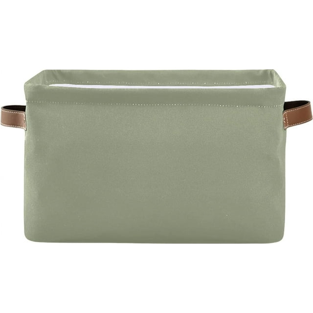 GZHJMY Sage Green Solid Color Storage Basket, Durable Canvas With ...