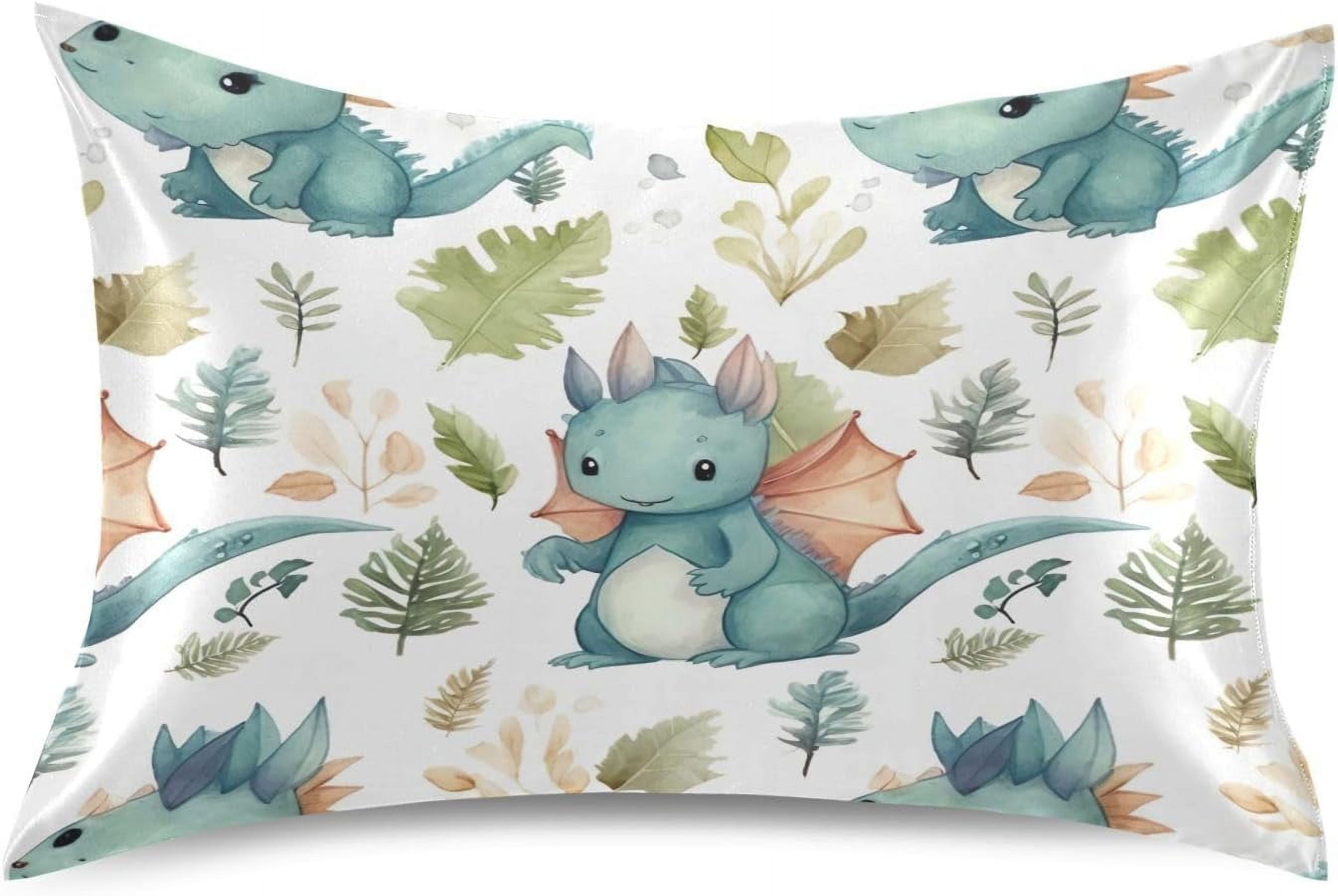 GZHJMY Satin Pillowcase for Hair and Skin, Cute Dragon Cooling Pillow ...