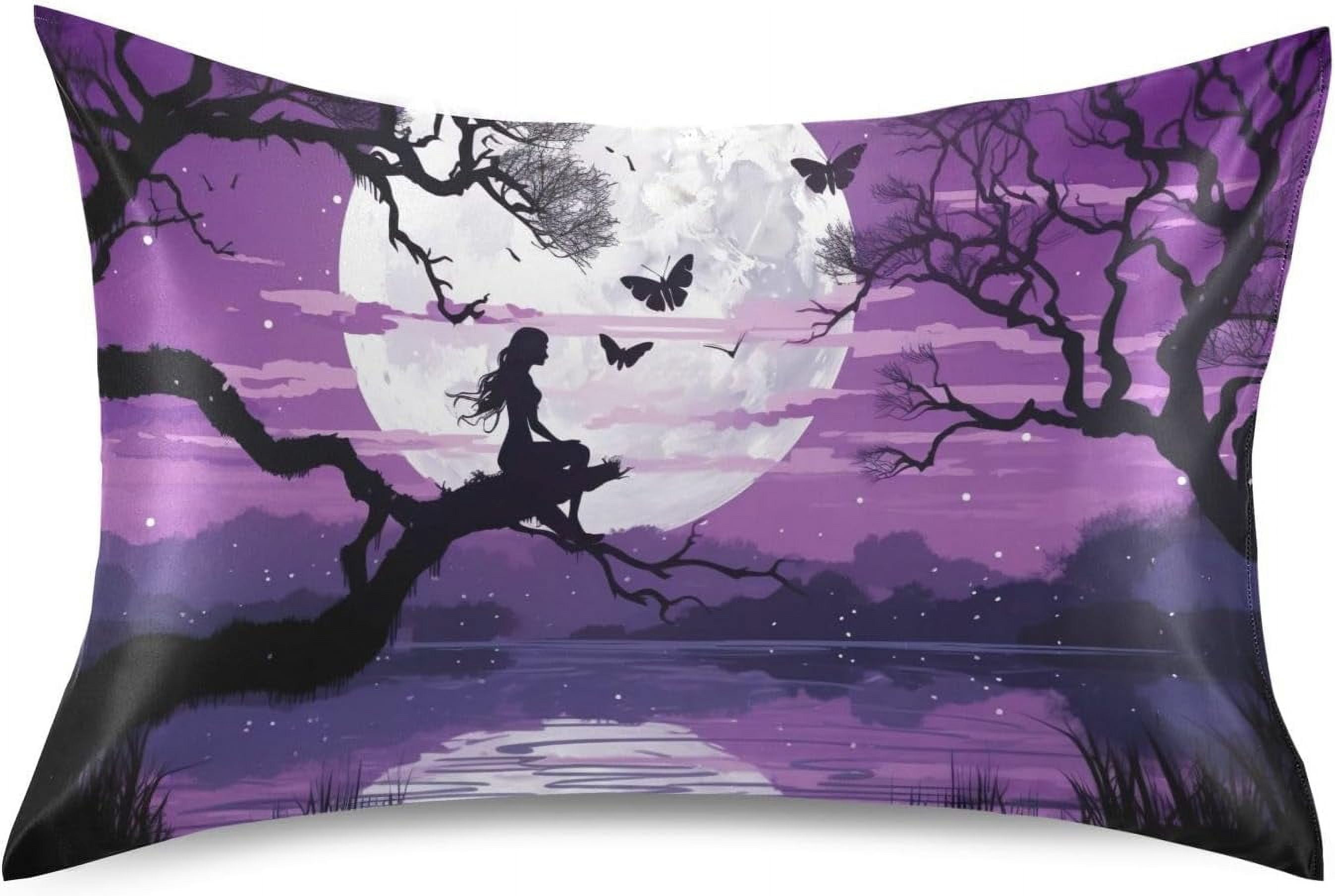 GZHJMY Satin Pillowcase for Hair and Skin, Flower Fairy Night Cooling Pillow Case with Envelope ...
