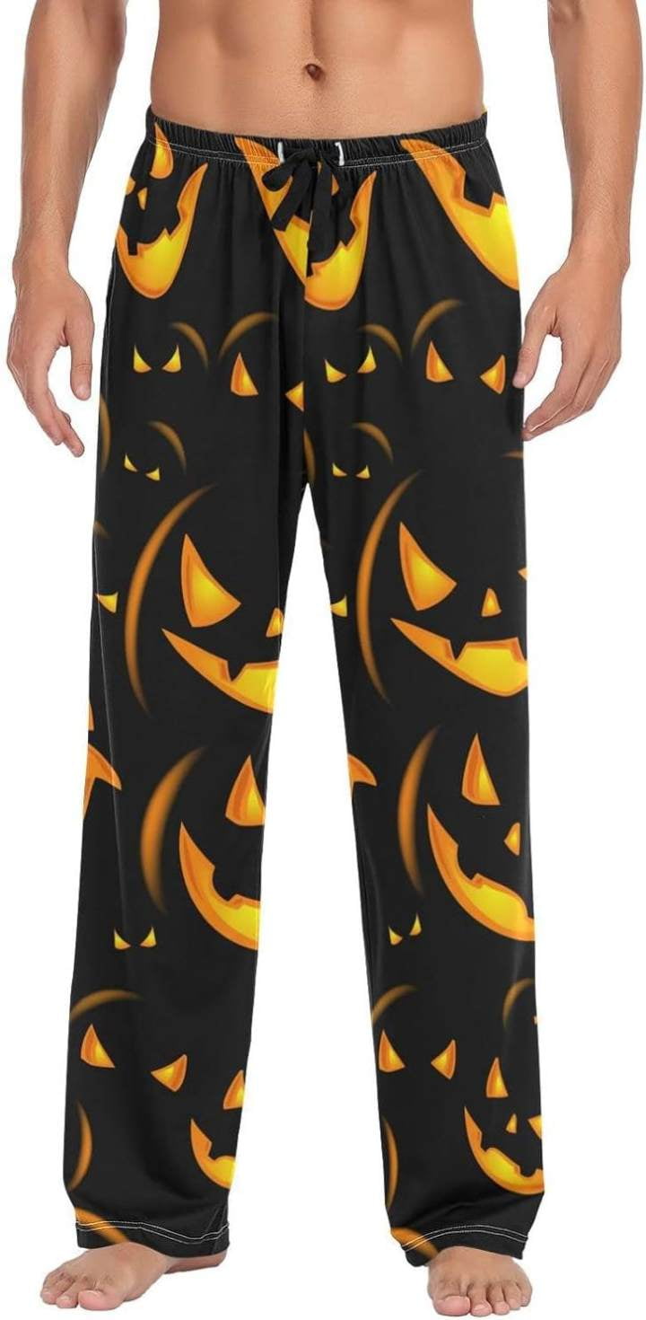 GZHJMY Scary Pumpkin Pajama Pants, Mens Lounge Pants Super Soft Men ...