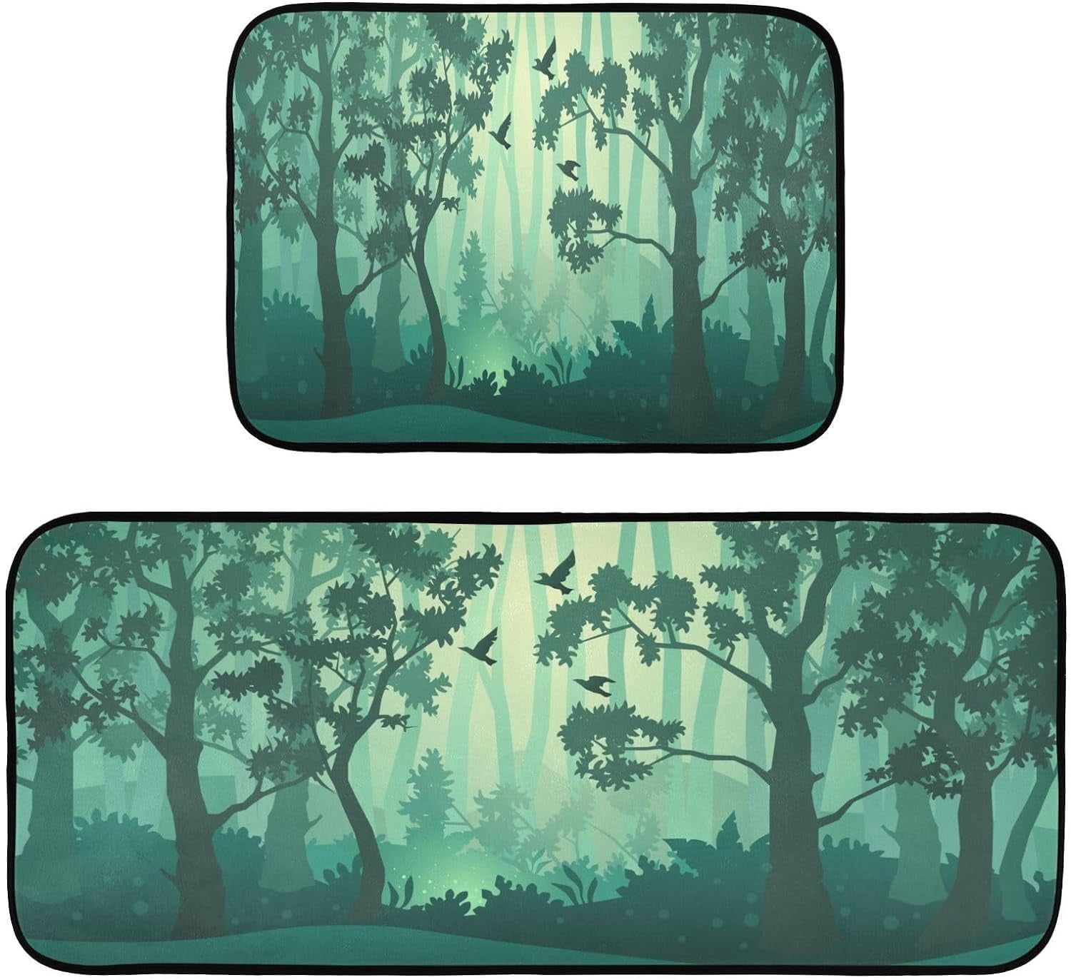GZHJMY Scrub Forest Green Kitchen Rug Set of 2 Non Slip Washable ...