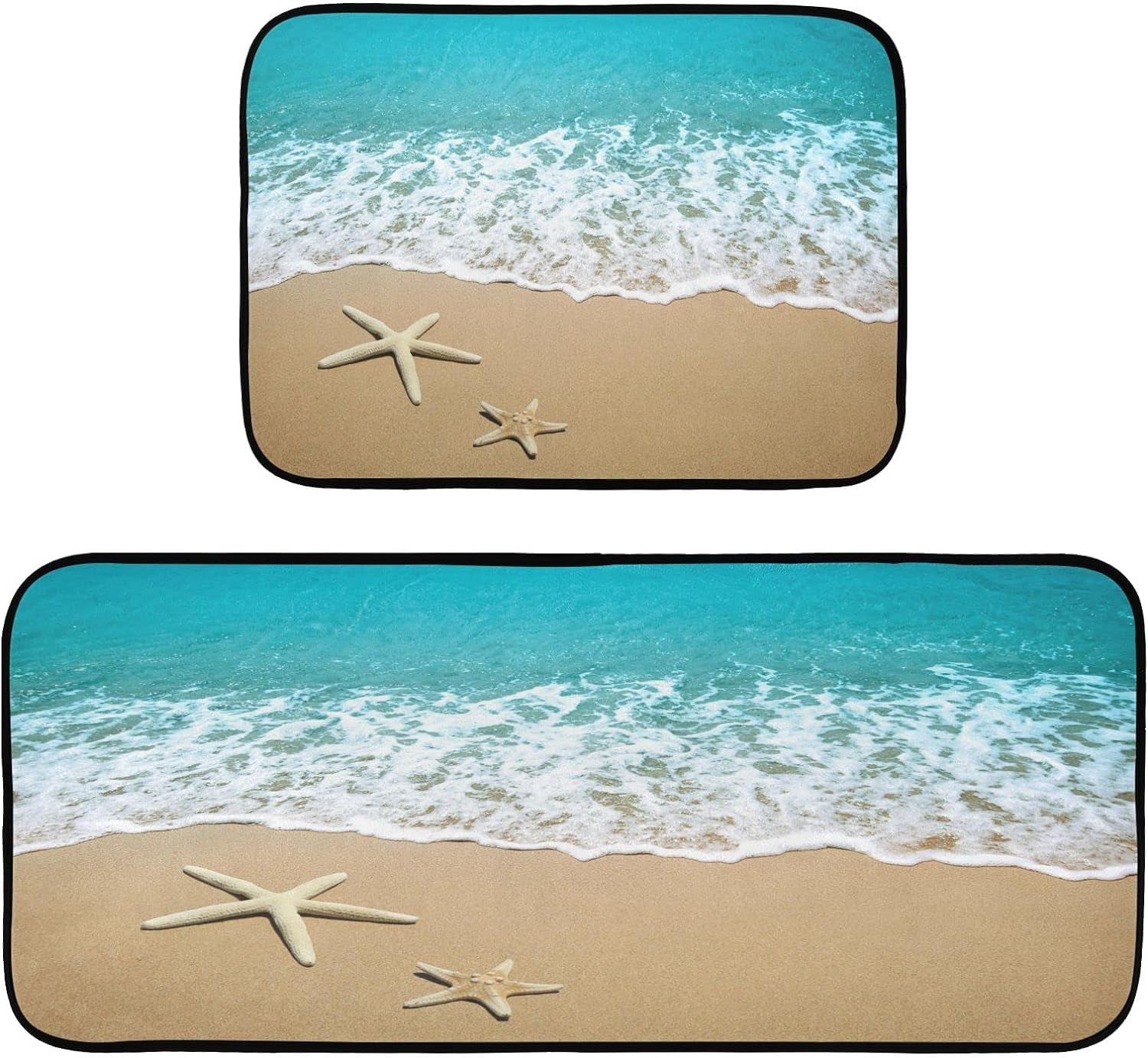 GZHJMY Sea Beach Starfish Anti Fatigue Kitchen Mat Set of 2 Non Slip ...