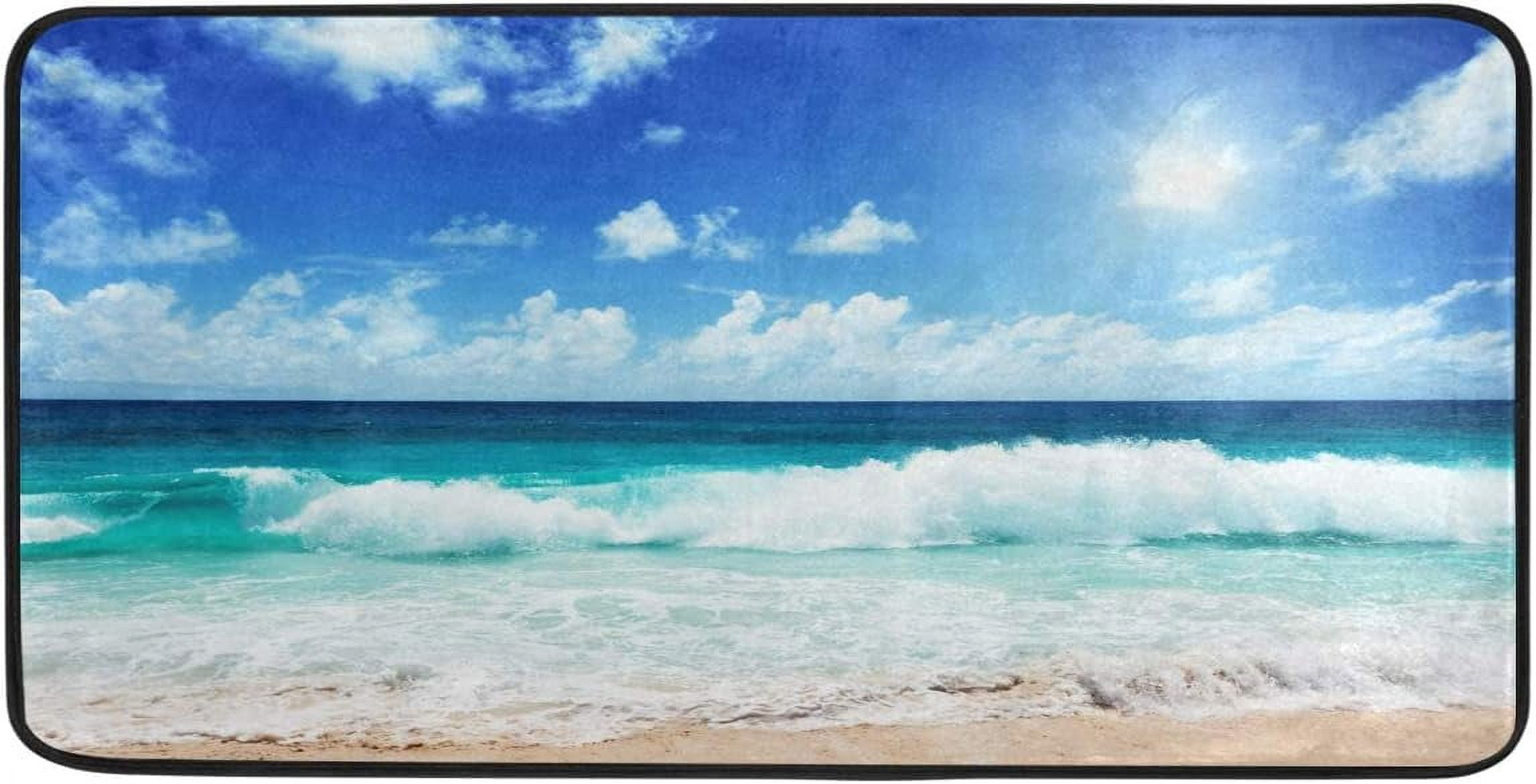 GZHJMY Sea Ocean Anti Fatigue Kitchen Floor Mat, Beach Non Slip ...