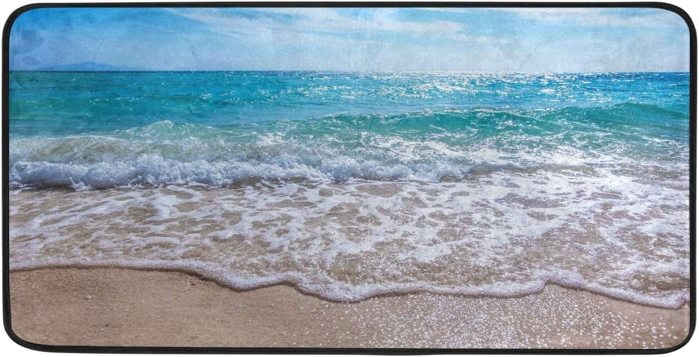 GZHJMY Sea Ocean Anti Fatigue Kitchen Floor Mat, Beach Non Slip ...