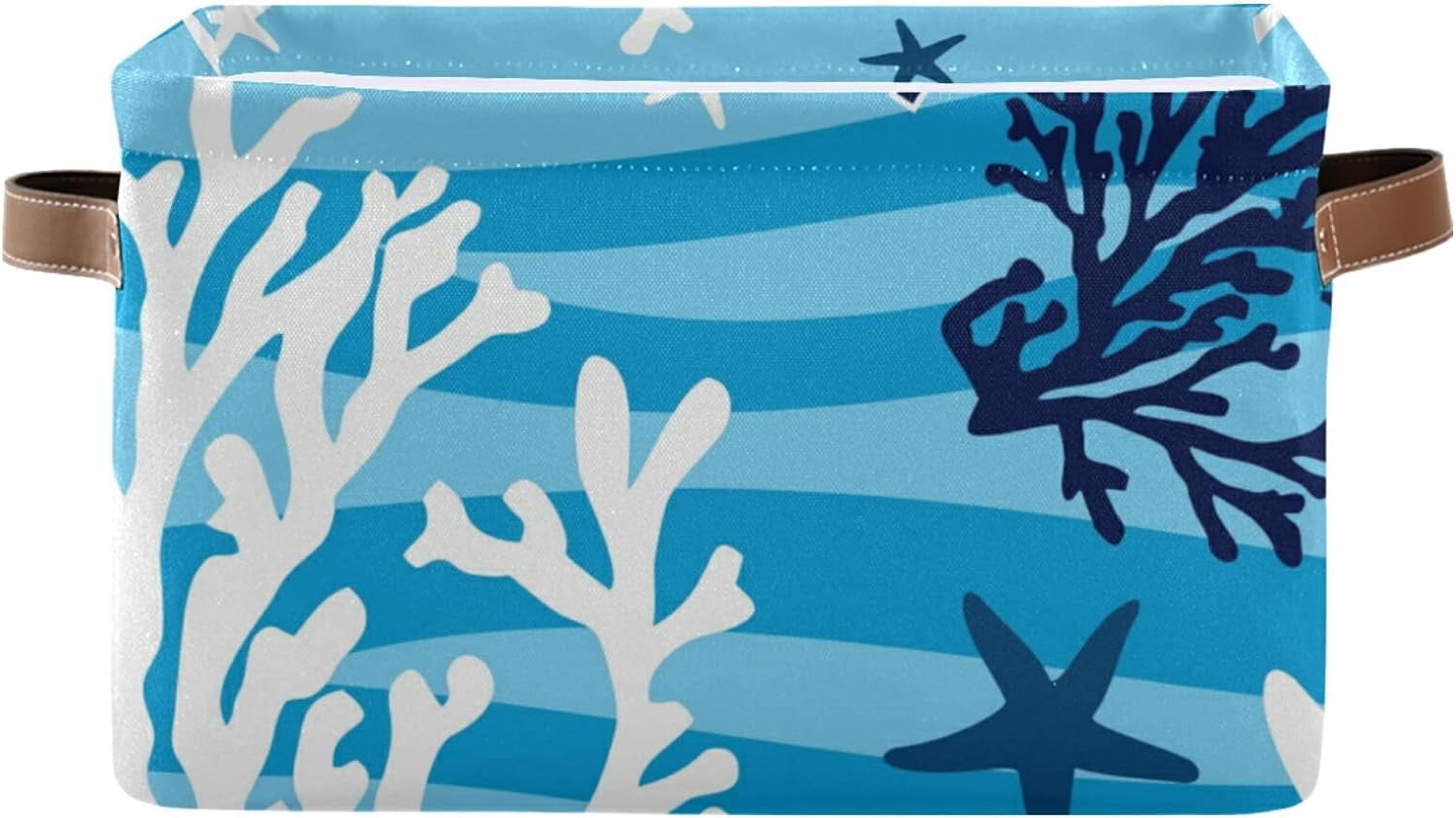 GZHJMY Sea Shells and Starfish Marine Print Foldable Storage Bin ...
