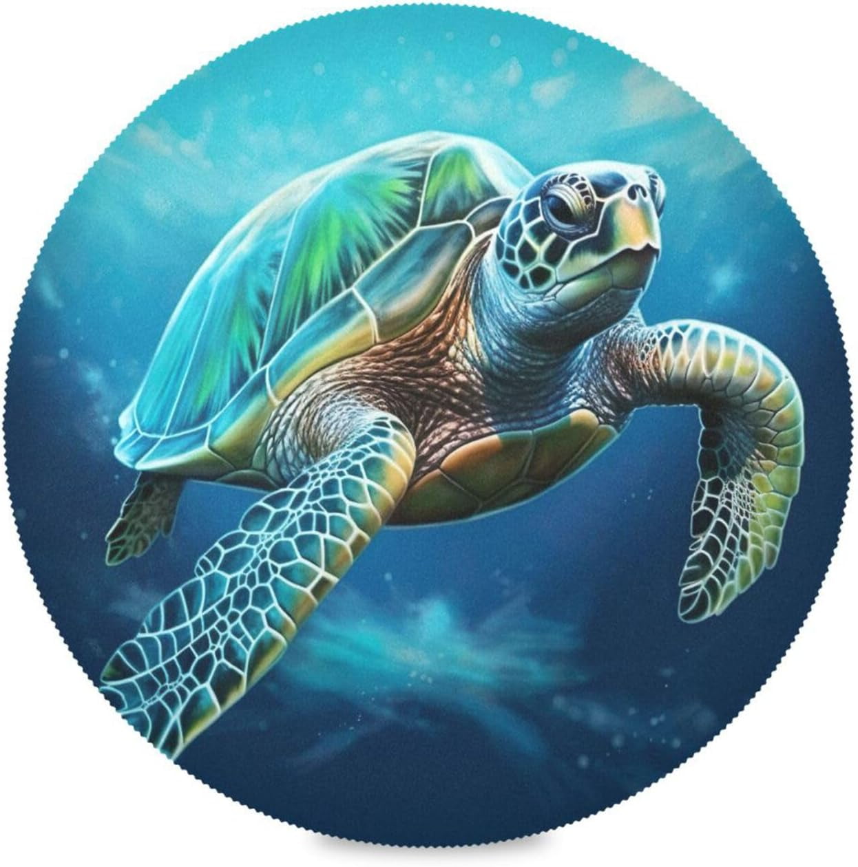 GZHJMY Sea Turtle Round Placemats 15.4in, Washable Heat Resistant Table ...