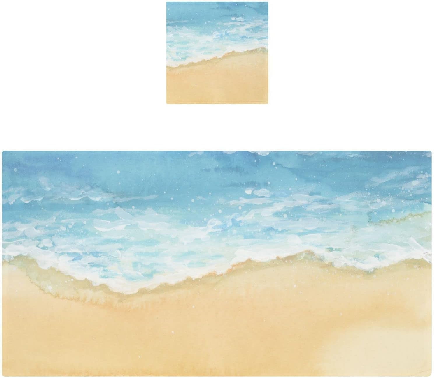 GZHJMY Sea Wave Pattern Bath Towels Set - 1 Bath Towel 1 Washcloth ...