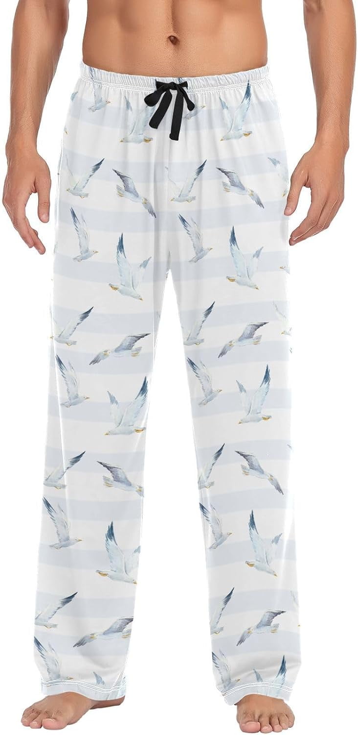 GZHJMY Seagull Stripe Men's Pajama Pants, Soft and Comfortable Lounge ...
