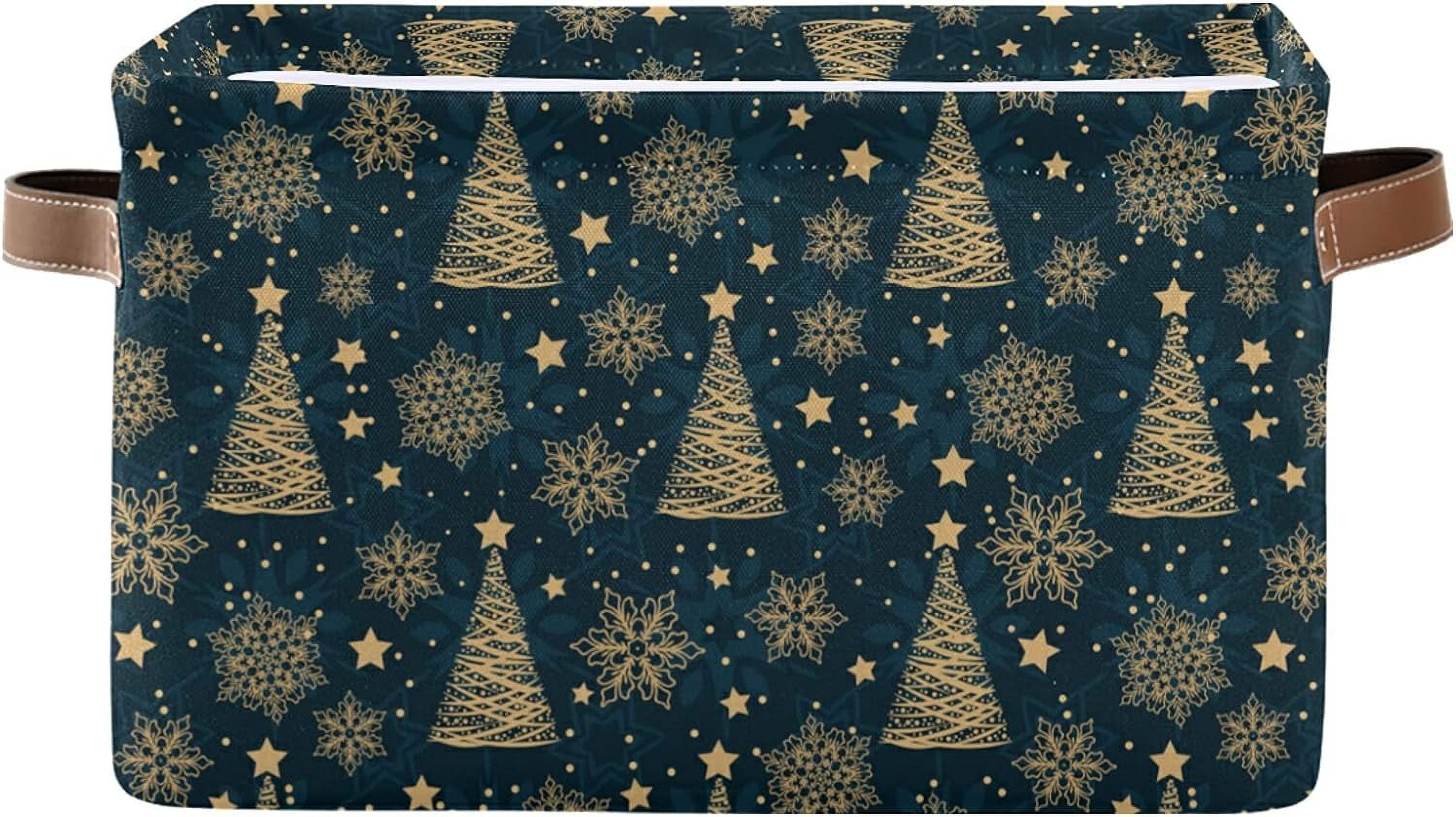 GZHJMY Seamless Snowflakes Storage Bin Collapsible with Handle, 1PCS ...