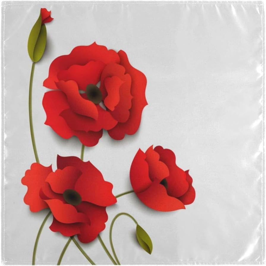 GZHJMY Set of 1 Pretty Red Poppy Flower Paper Design Floral Print On ...