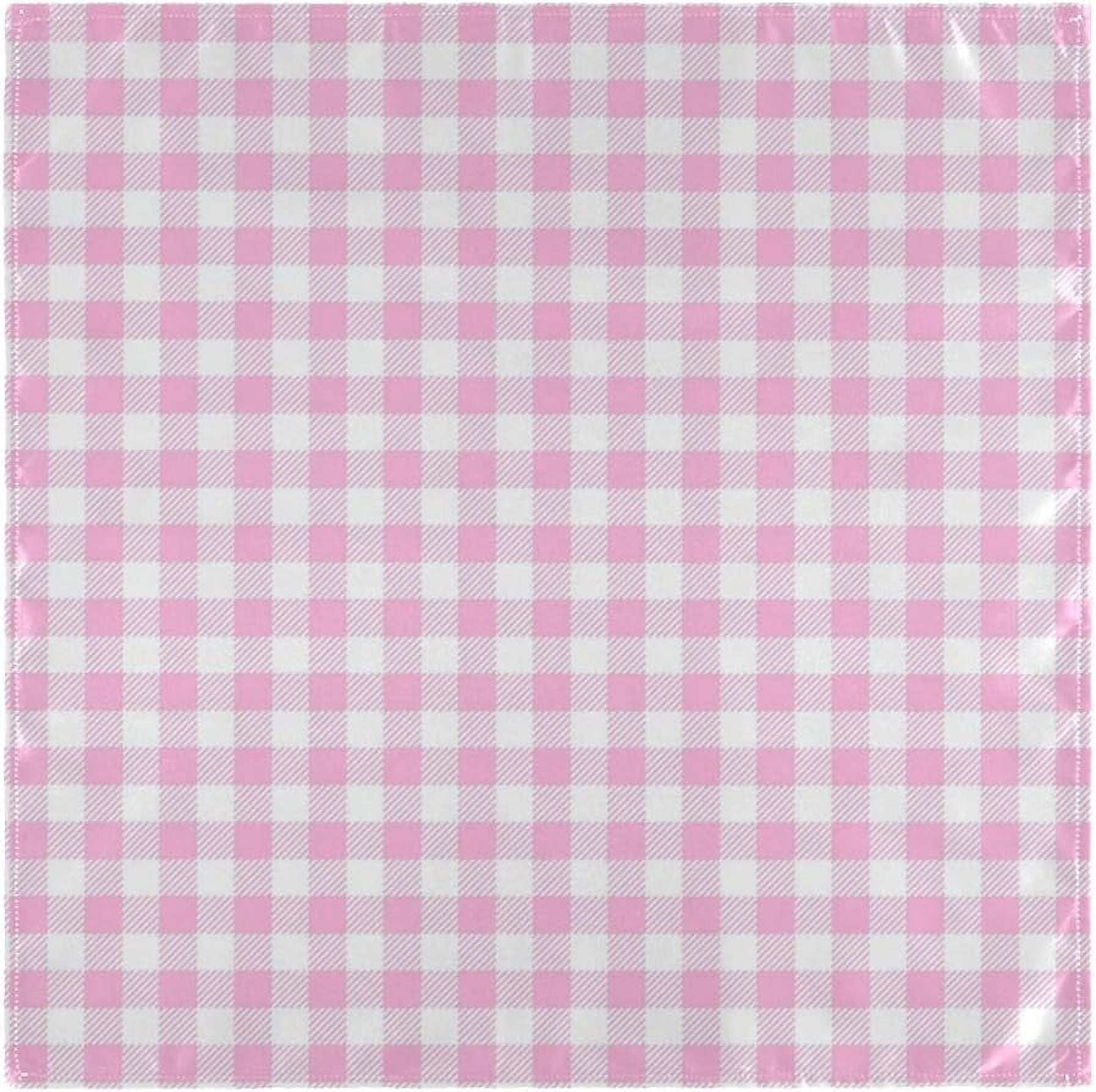 GZHJMY Set of 1 Retro Vintage Pink Checkered Gingham Plaid Tartan ...