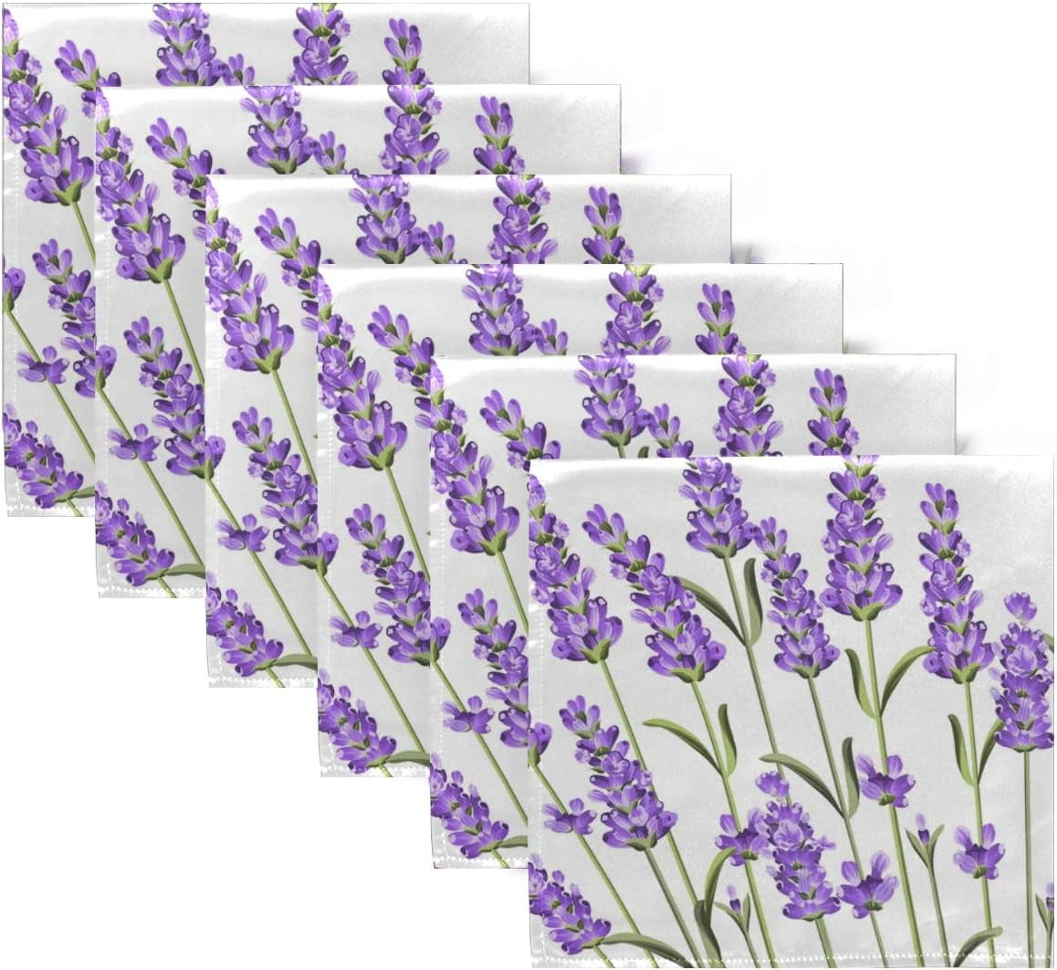 GZHJMY Set of 6 Elegant Lavender Flower Watercolor Purple Paris Floral ...