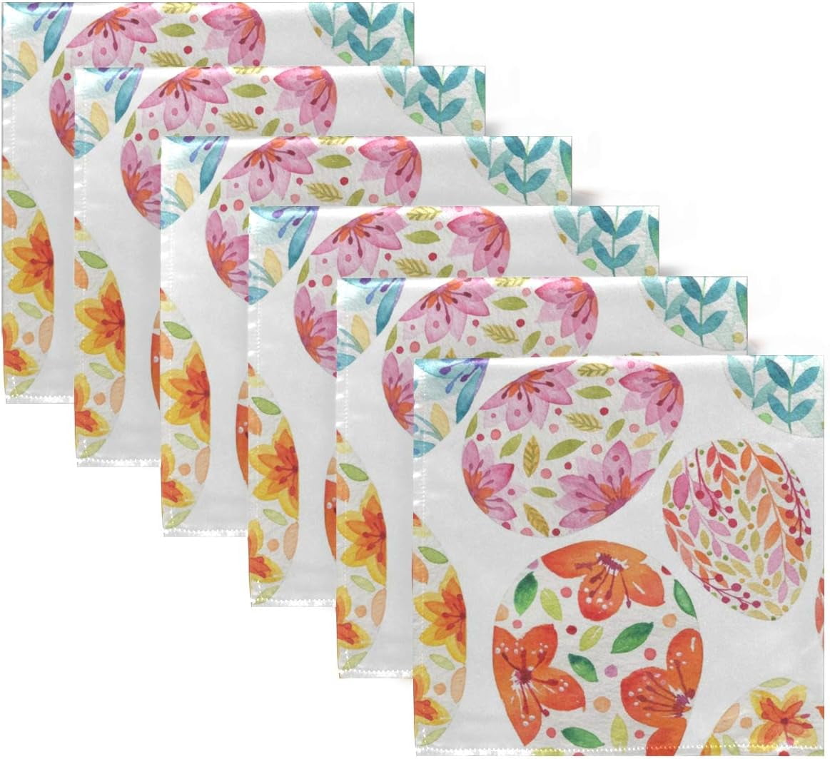 GZHJMY Set of 6 Multi Colored Easter Egg Watercolor Floral Easter ...