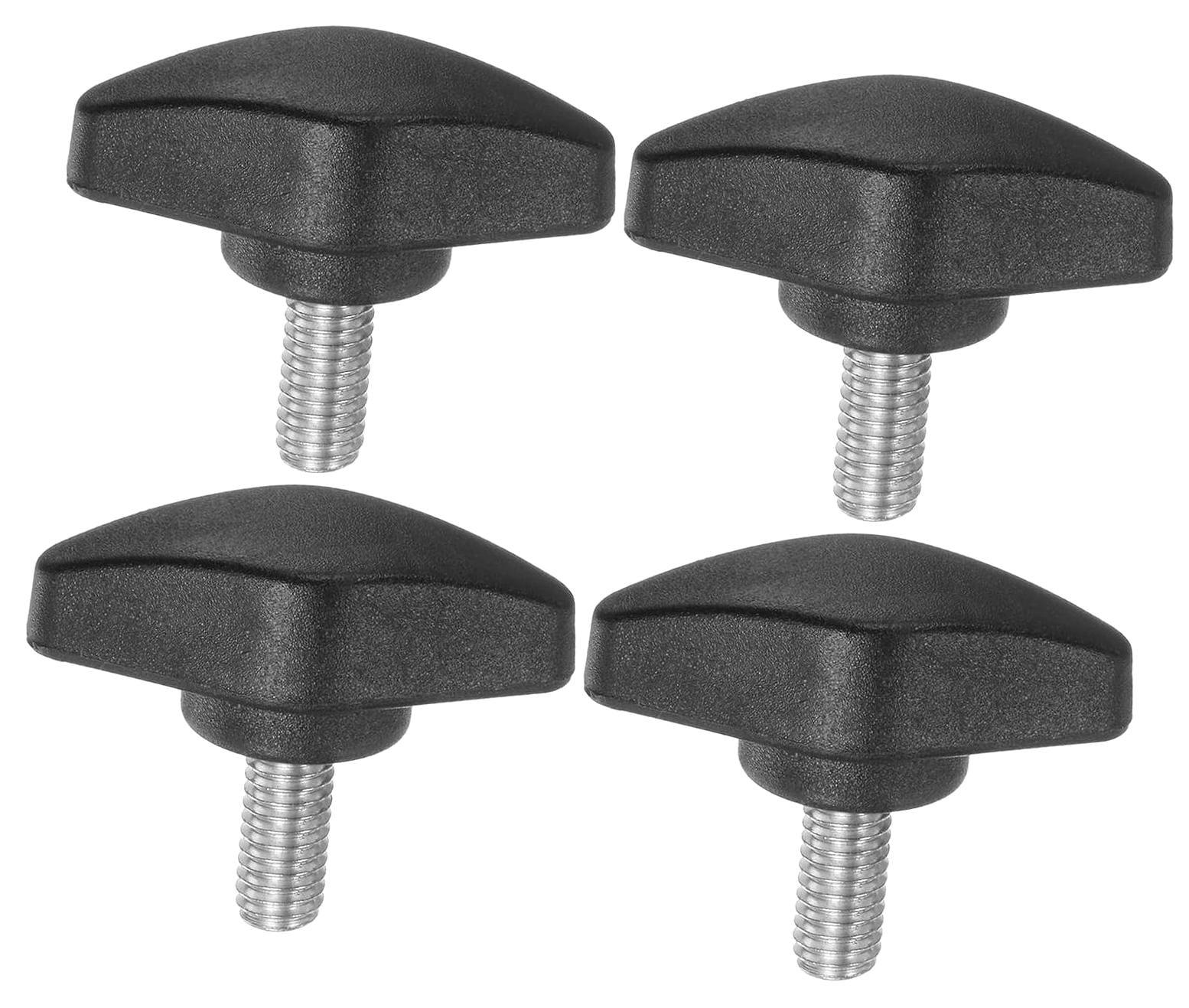 GZHJMY Set of 4 Tee Wing Knobs Thumb Screws, M6 x 14mm Standard Male Thread, Plastic T Knobs for ...