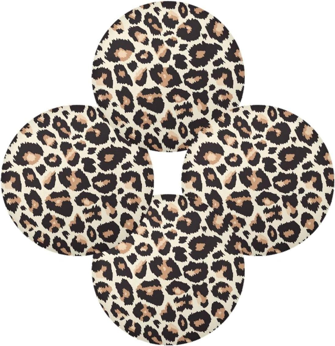 GZHJMY Sexy Leopard Round Placemats Set of 4, Non-Slip Heat Resistant ...