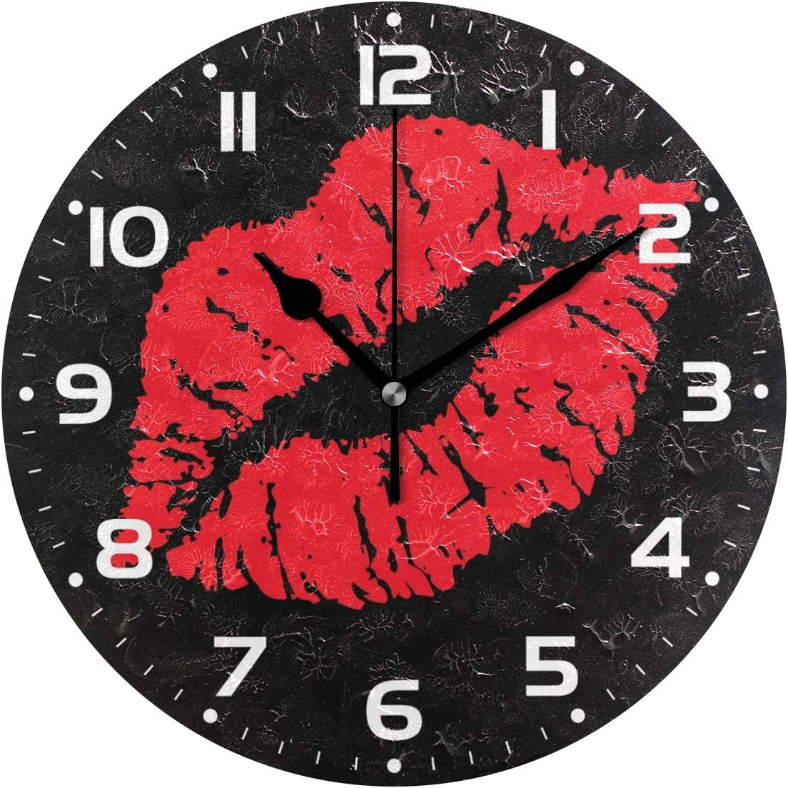 GZHJMY Sexy Red Lips On Black Round/Square/Diamond Acrylic Wall Clock ...