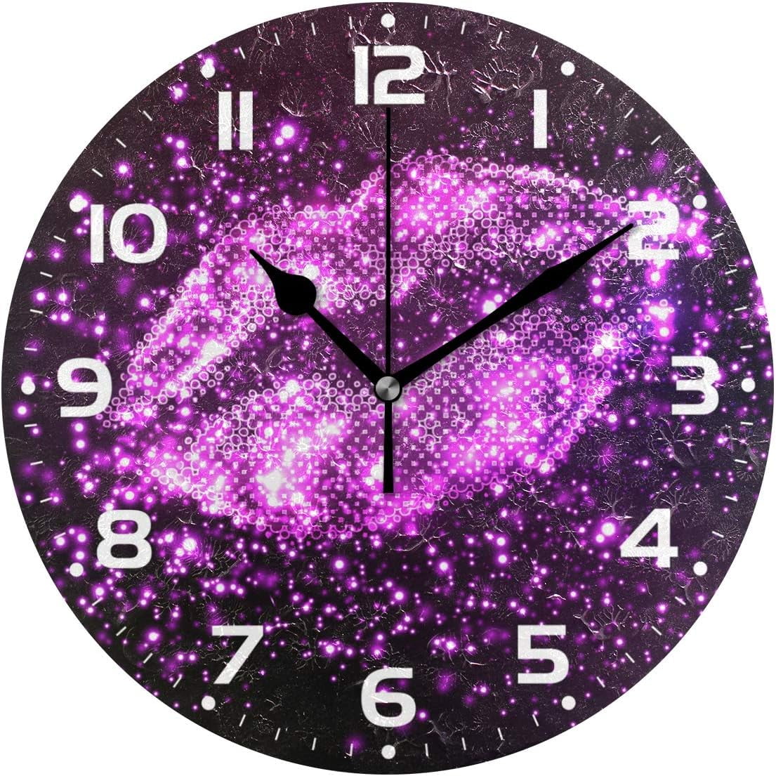 GZHJMY Sexy Sparkling Purple Glitter Lip On Black Round/Square/Diamond ...