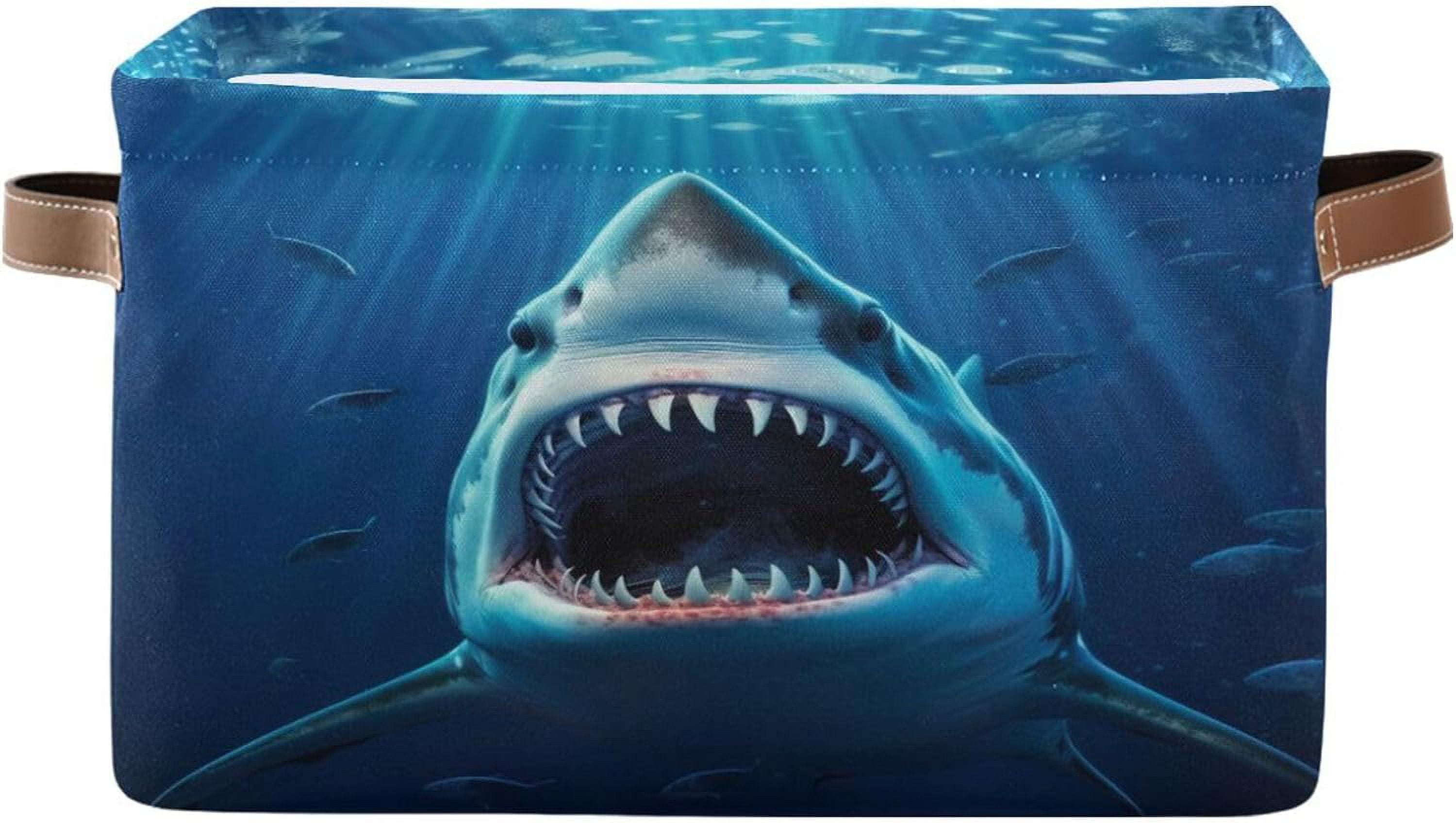 GZHJMY Shark Mouth Storage Bins Foldable Canvas Fabric Storage Basket ...