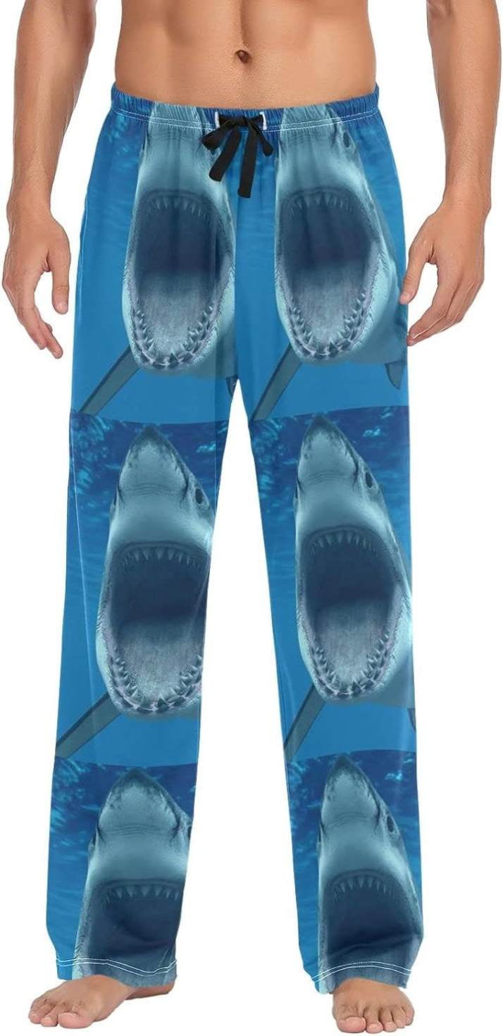 GZHJMY Shark Pajama Pants for Men, Lounge Pants Lightweight Men Pajama ...
