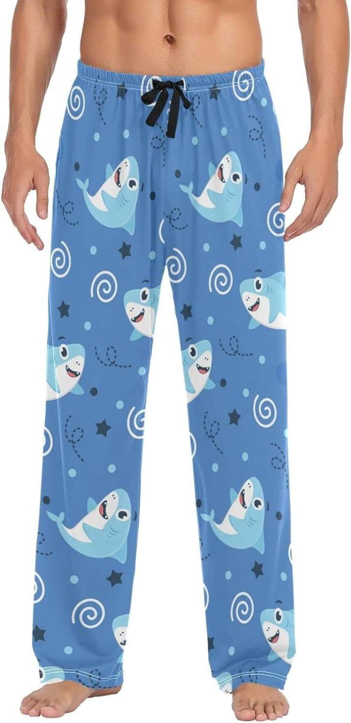 GZHJMY Shark Pajama Pants for Men, Lounge Pants Lightweight Men Pajama ...