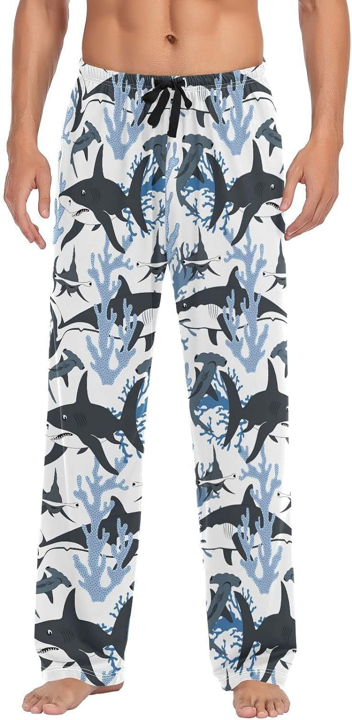 GZHJMY Sharks & Corals Men's Pajama Pants, Soft and Comfortable Lounge ...