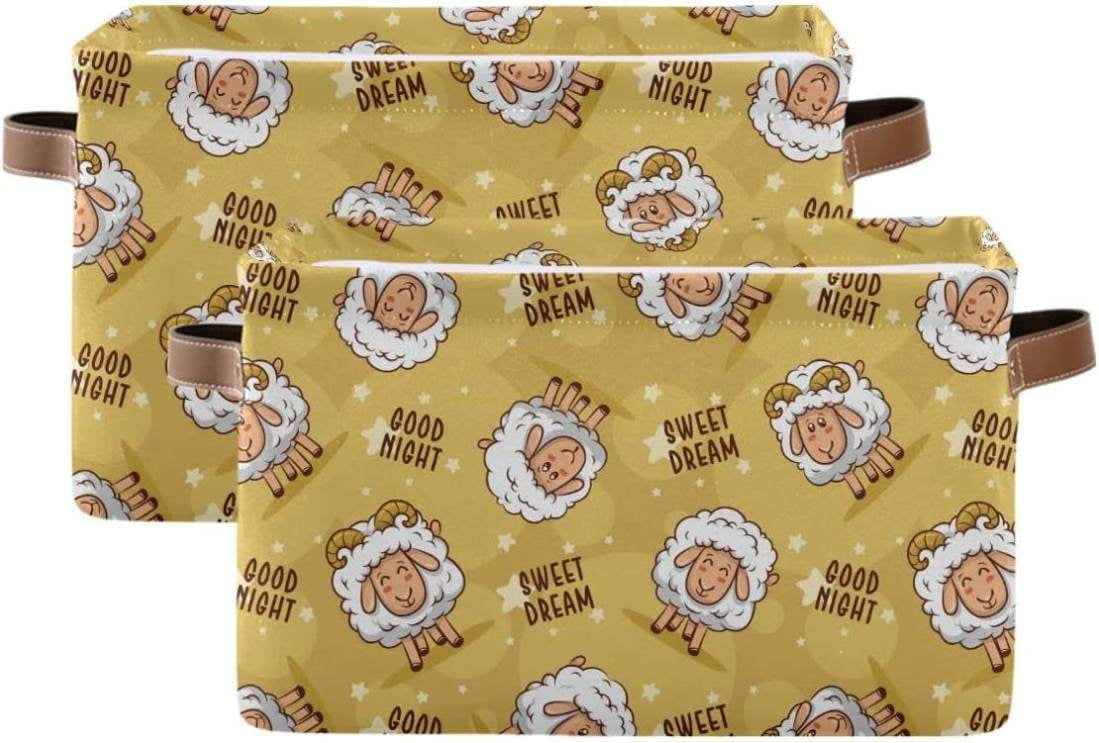 GZHJMY Sheep Rectangular Storage Bins, 2 PCS Collapsible Toy Storage ...