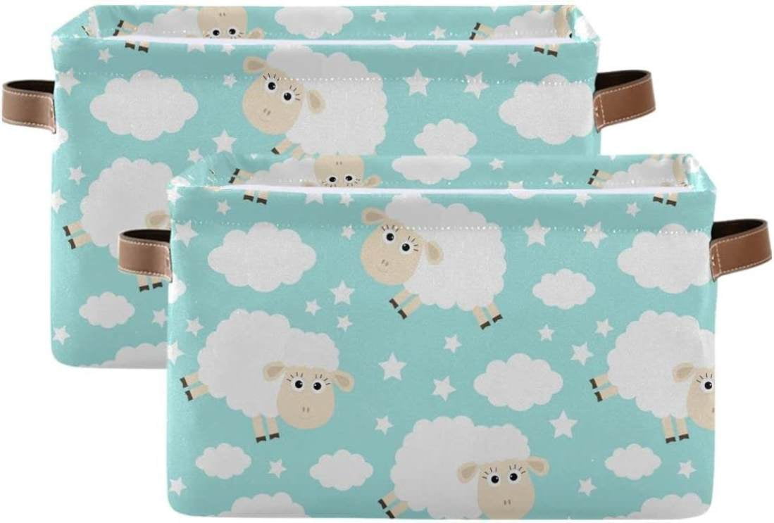 GZHJMY Sheep Rectangular Storage Bins, 2 PCS Collapsible Toy Storage ...