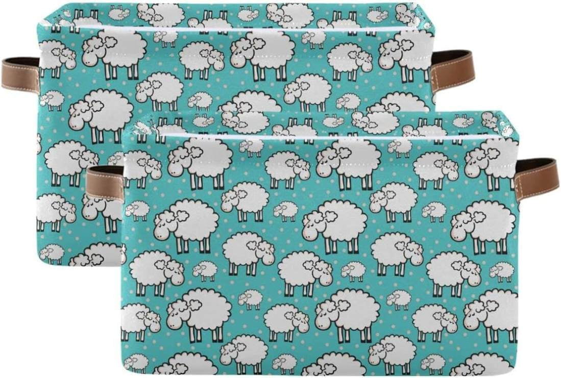 GZHJMY Sheep Rectangular Storage Bins, 2 PCS Collapsible Toy Storage ...