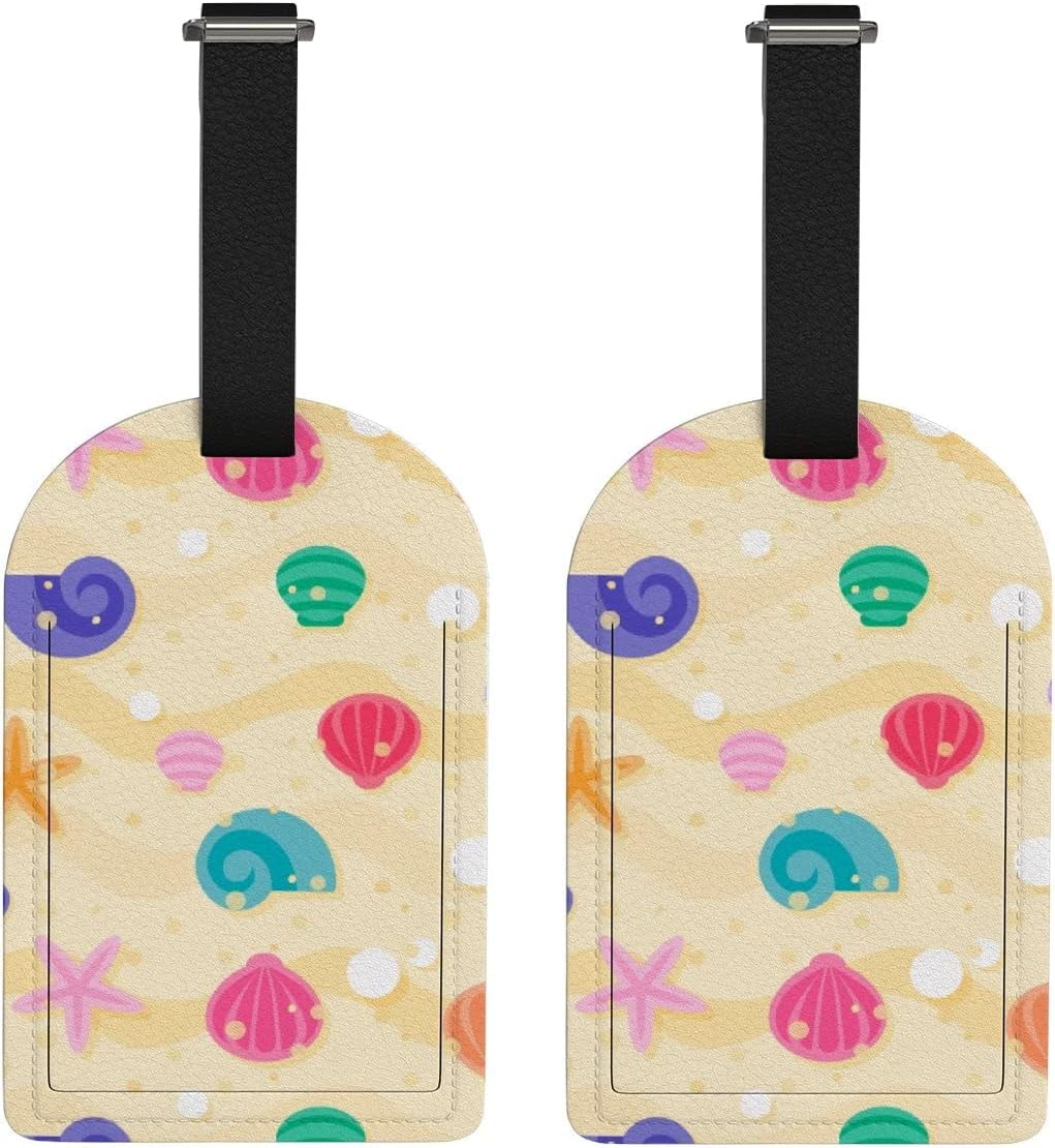 GZHJMY Shell Sea Stars and Pearl On Summer Beach Luggage Tags Set of 2 ...