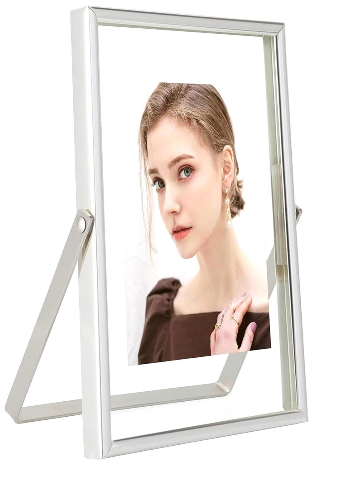 GZHJMY Silver Floating Frame (4"x6", Vertical), For Pictures 3.5x5, 2x3 ...