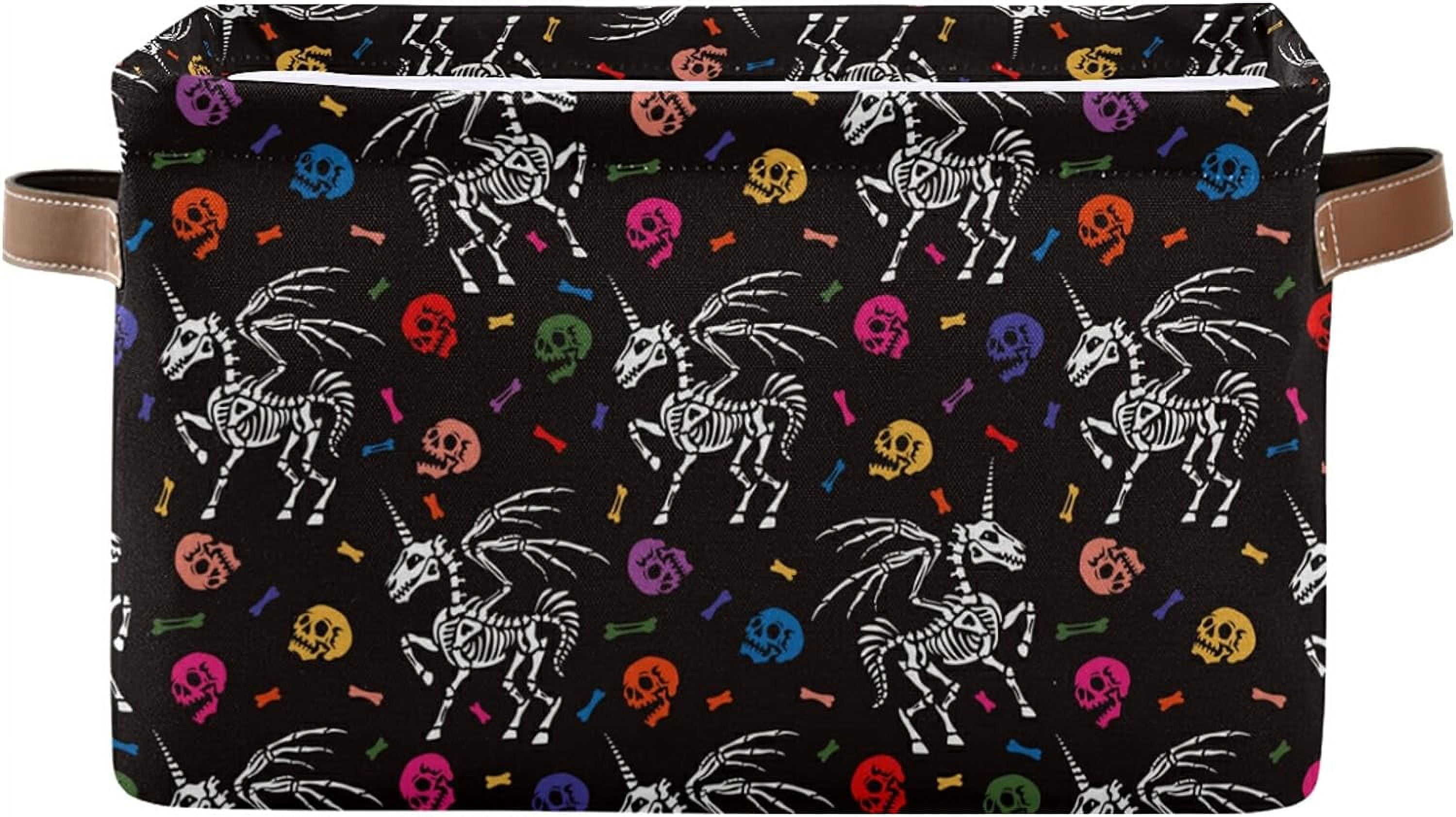 GZHJMY Skull Bones Storage Bin Collapsible with Handle, 1PCS Rectangle ...