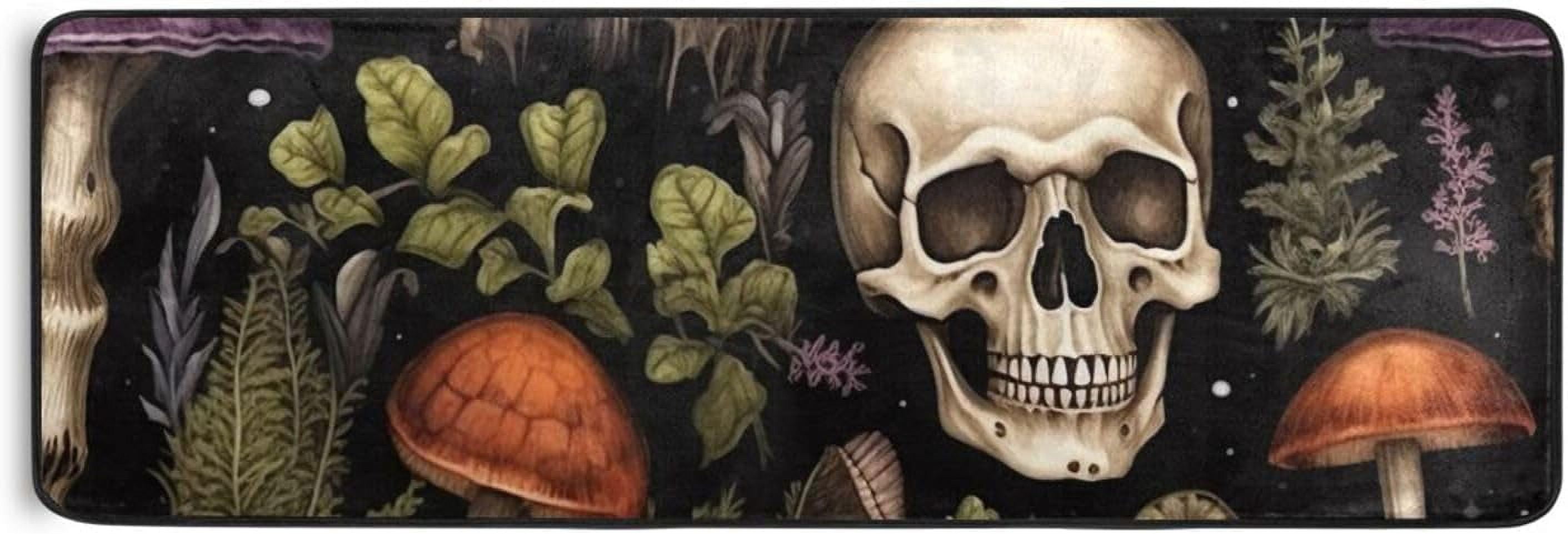 GZHJMY Skull Mushrooms Area Rug - 2' x 6' Washable Runner Rugs with ...