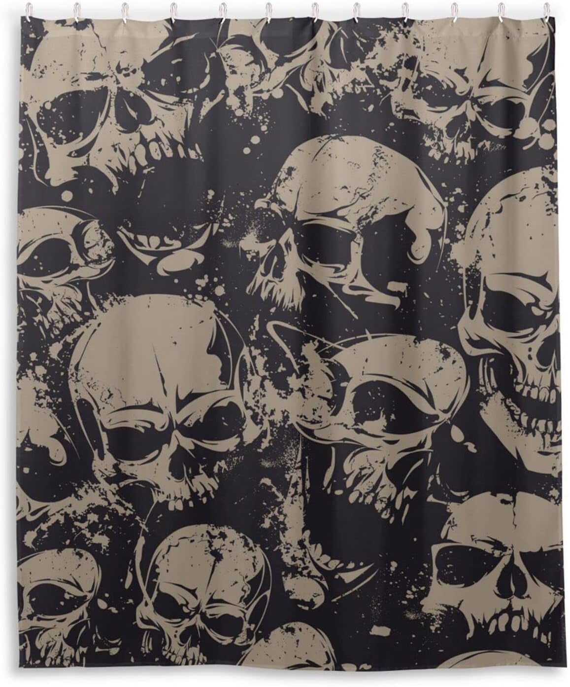 GZHJMY Skull Shower Curtain Waterproof Fabric Bath Curtain with Hooks ...