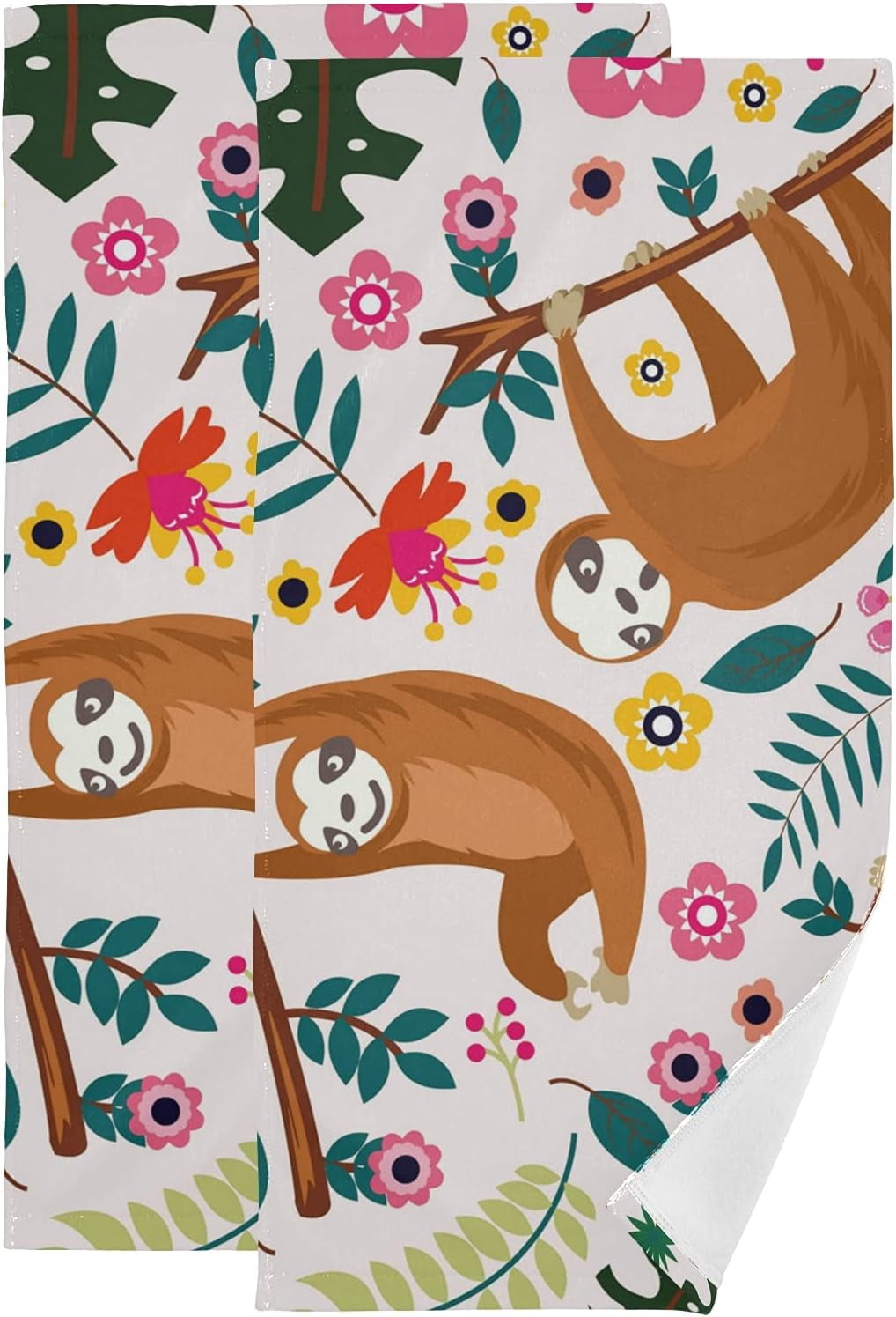 GZHJMY Sloth Soft Hand Towels, 2 Pcs Absorbent Bath Towel Decorative ...