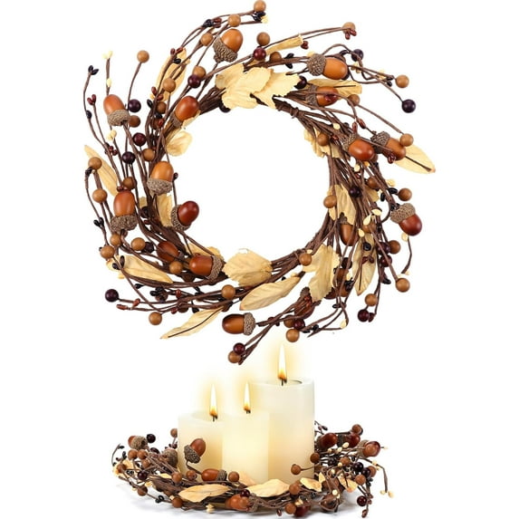 GZHJMY Small Thanksgiving Day Fall Wreath 12" with Artificial Textured ...