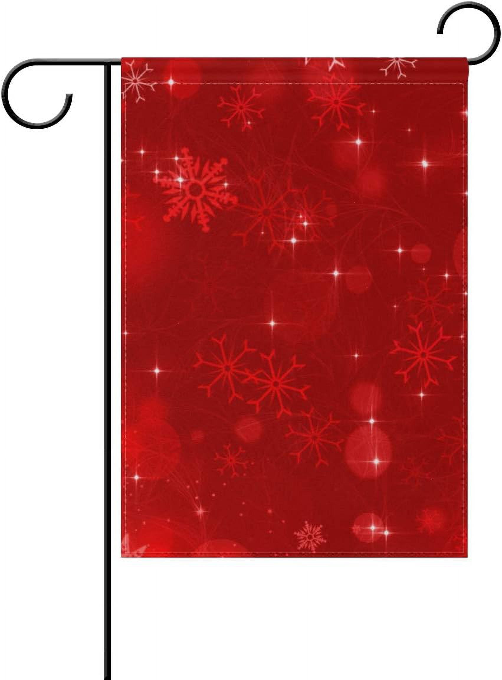 GZHJMY Snowflake Red Background Garden Flag Yard Banner Polyester for ...