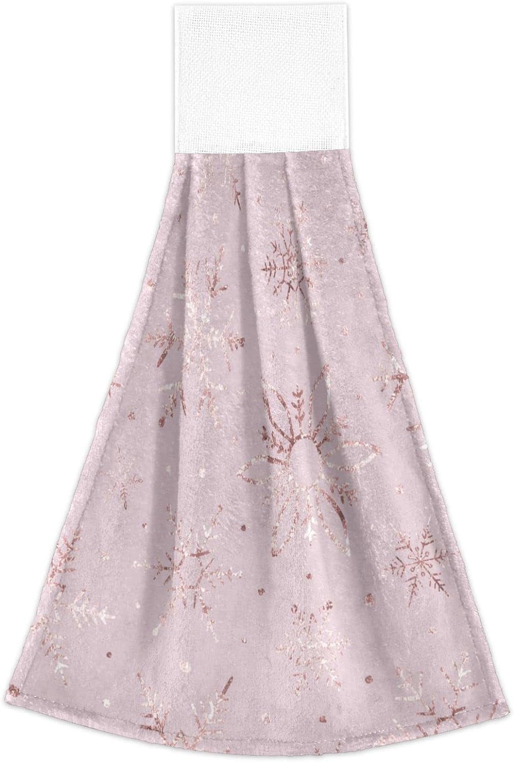 GZHJMY Snowflakes Golden Glitter Kitchen Towels Set of 2, Hanging Hand ...