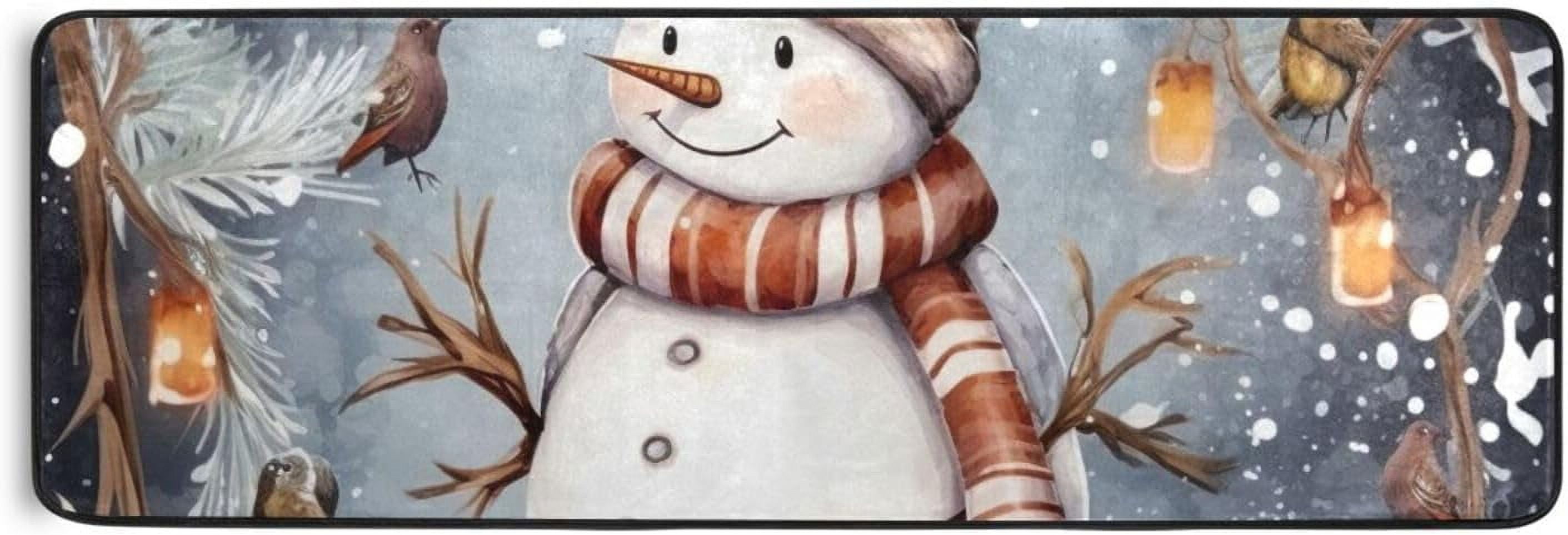 GZHJMY Snowman Christmas Area Rug - 2' x 6' Washable Runner Rugs with ...