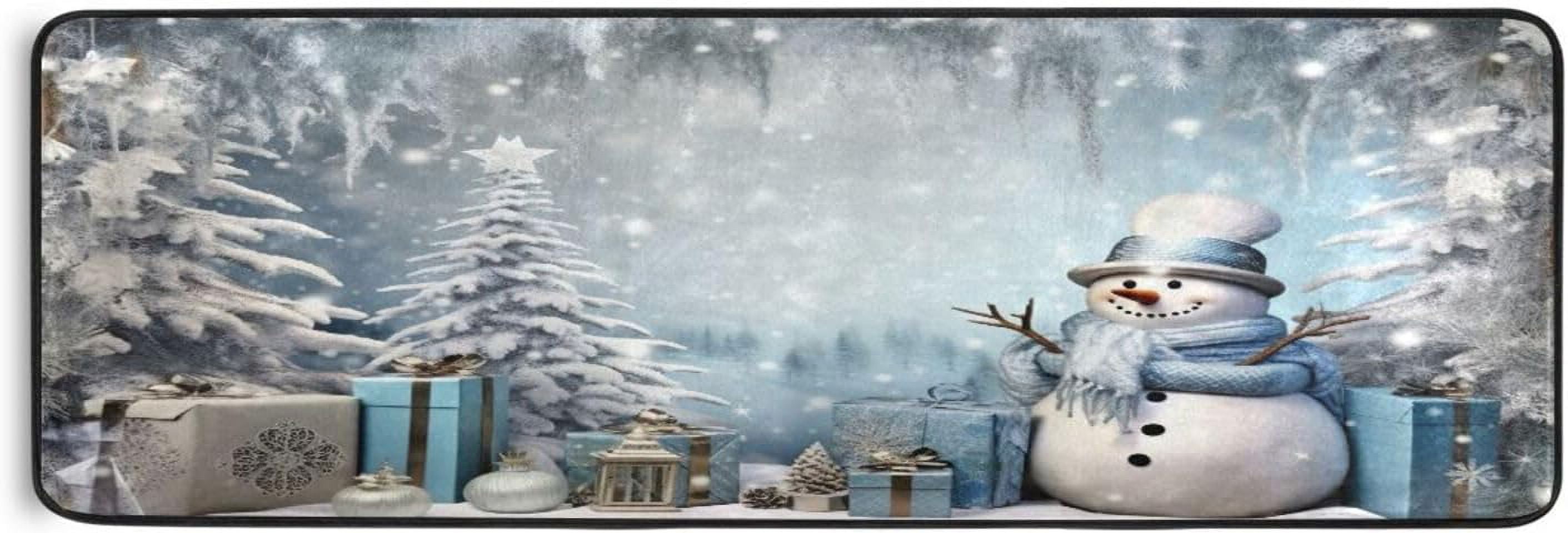 GZHJMY Snowman Christmas Area Rug - 2' x 6' Washable Runner Rugs with ...