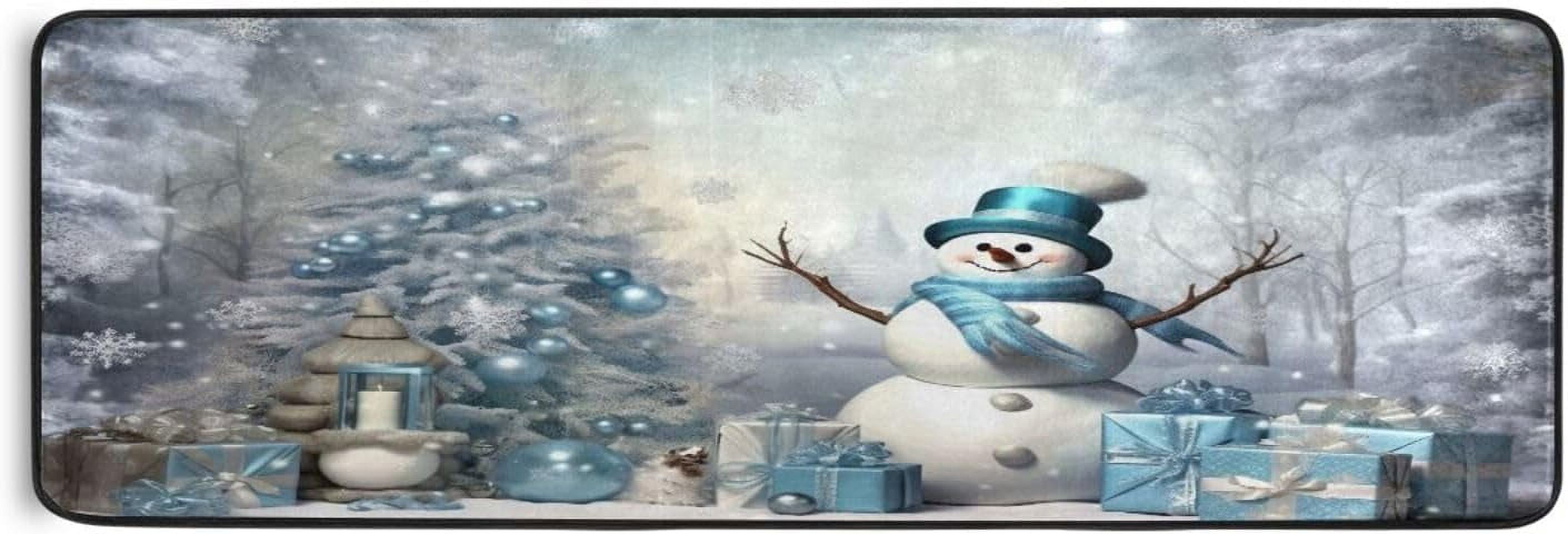 GZHJMY Snowman Christmas Area Rug - 2' x 6' Washable Runner Rugs with ...