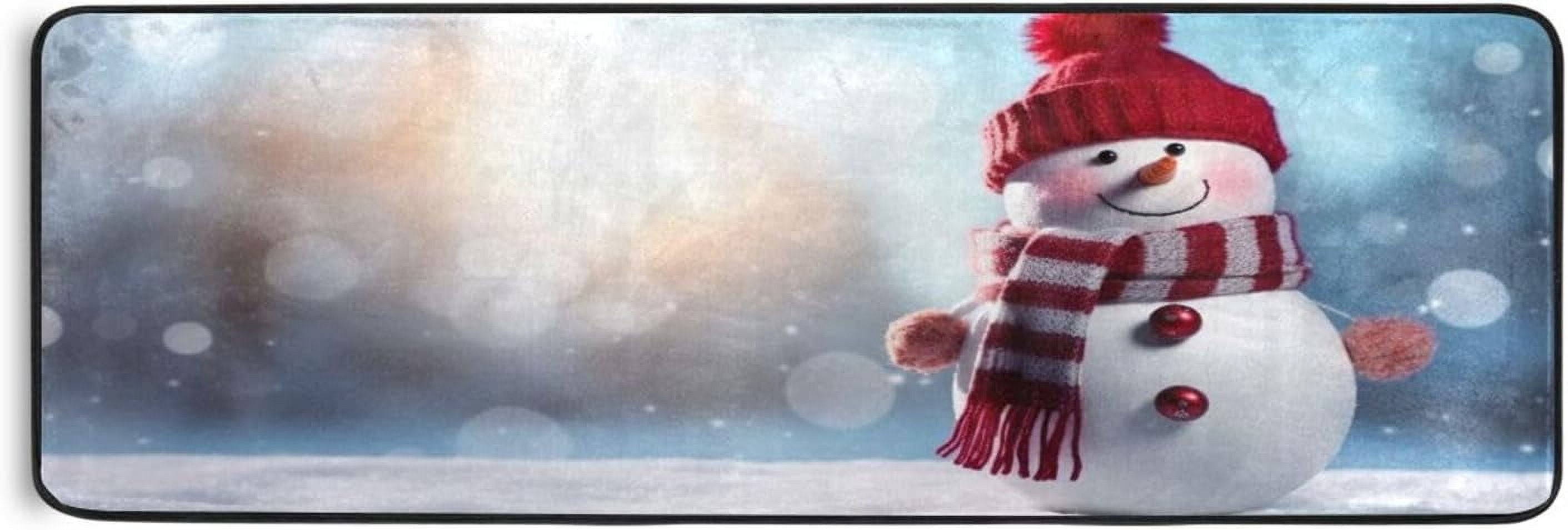 GZHJMY Snowman Pattern Area Rug - 2' x 6' Washable Runner Rugs with ...