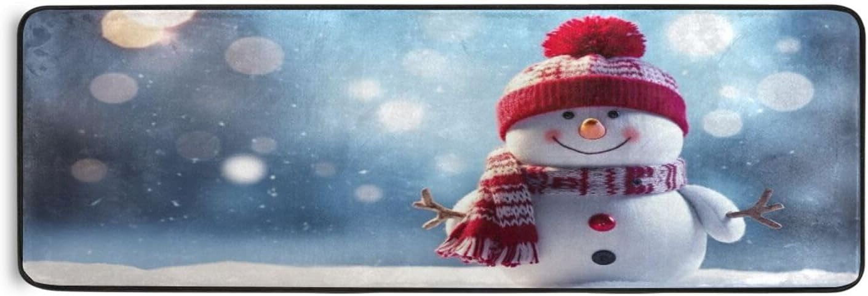 GZHJMY Snowman Pattern Area Rug - 2' x 6' Washable Runner Rugs with ...