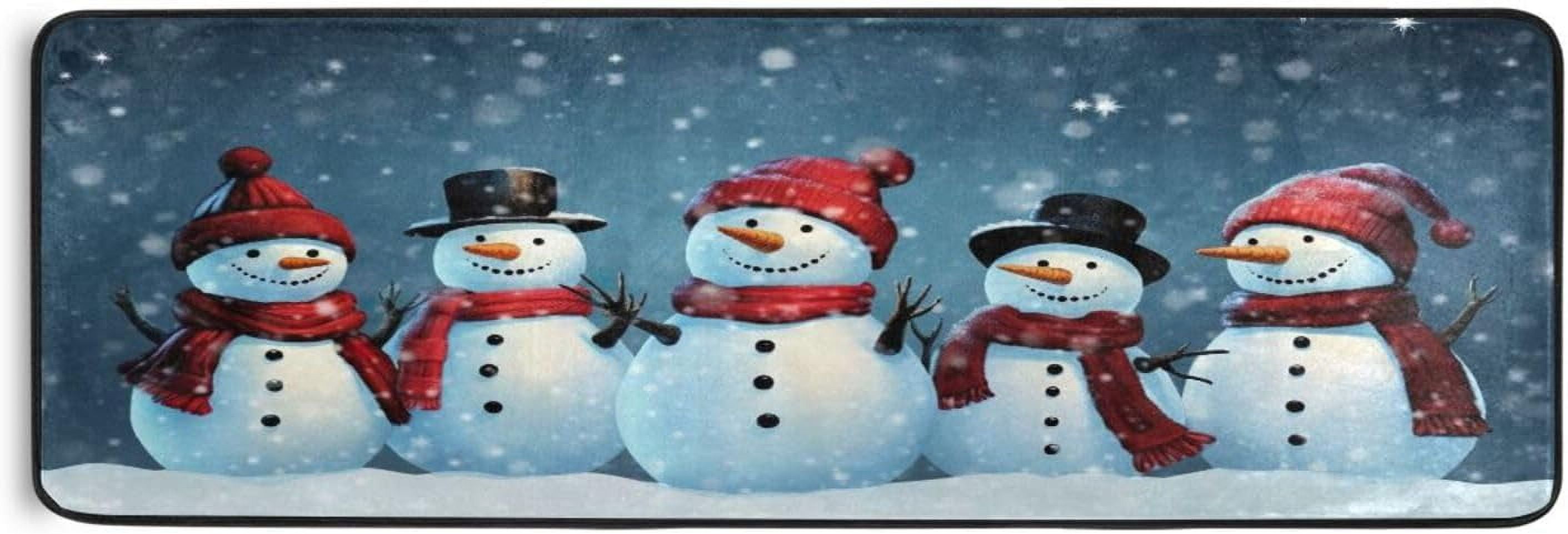 GZHJMY Snowman Theme Area Rug - 2' x 6' Washable Runner Rugs with ...