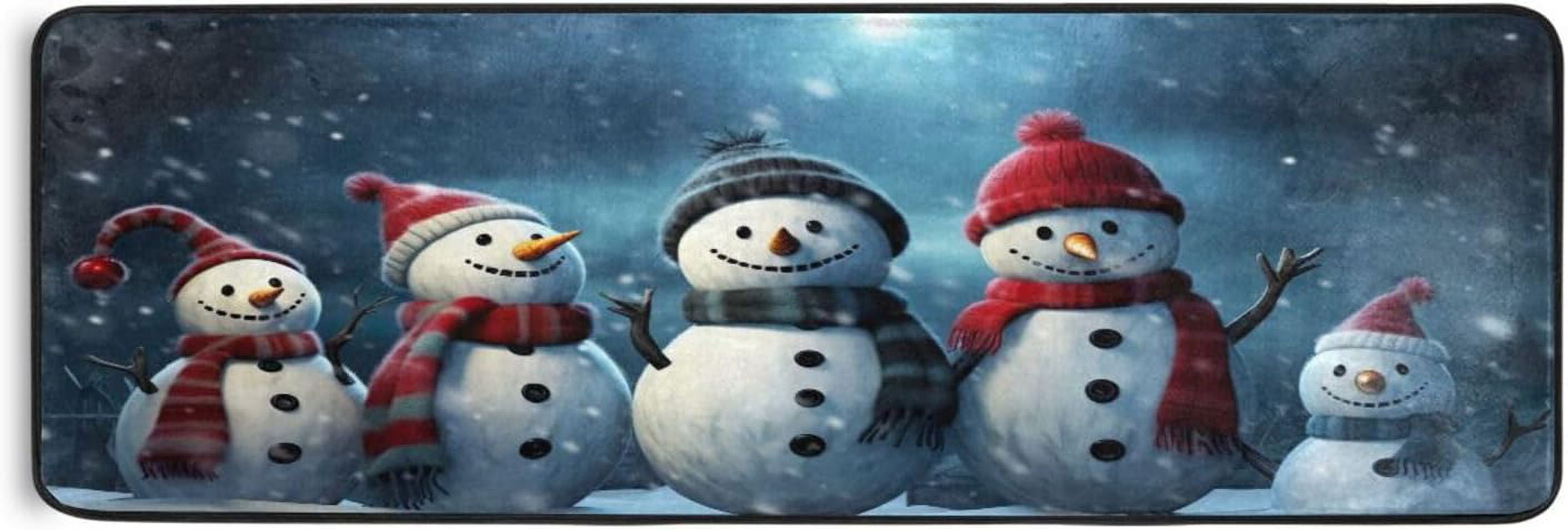 GZHJMY Snowman Theme Area Rug - 2' x 6' Washable Runner Rugs with ...