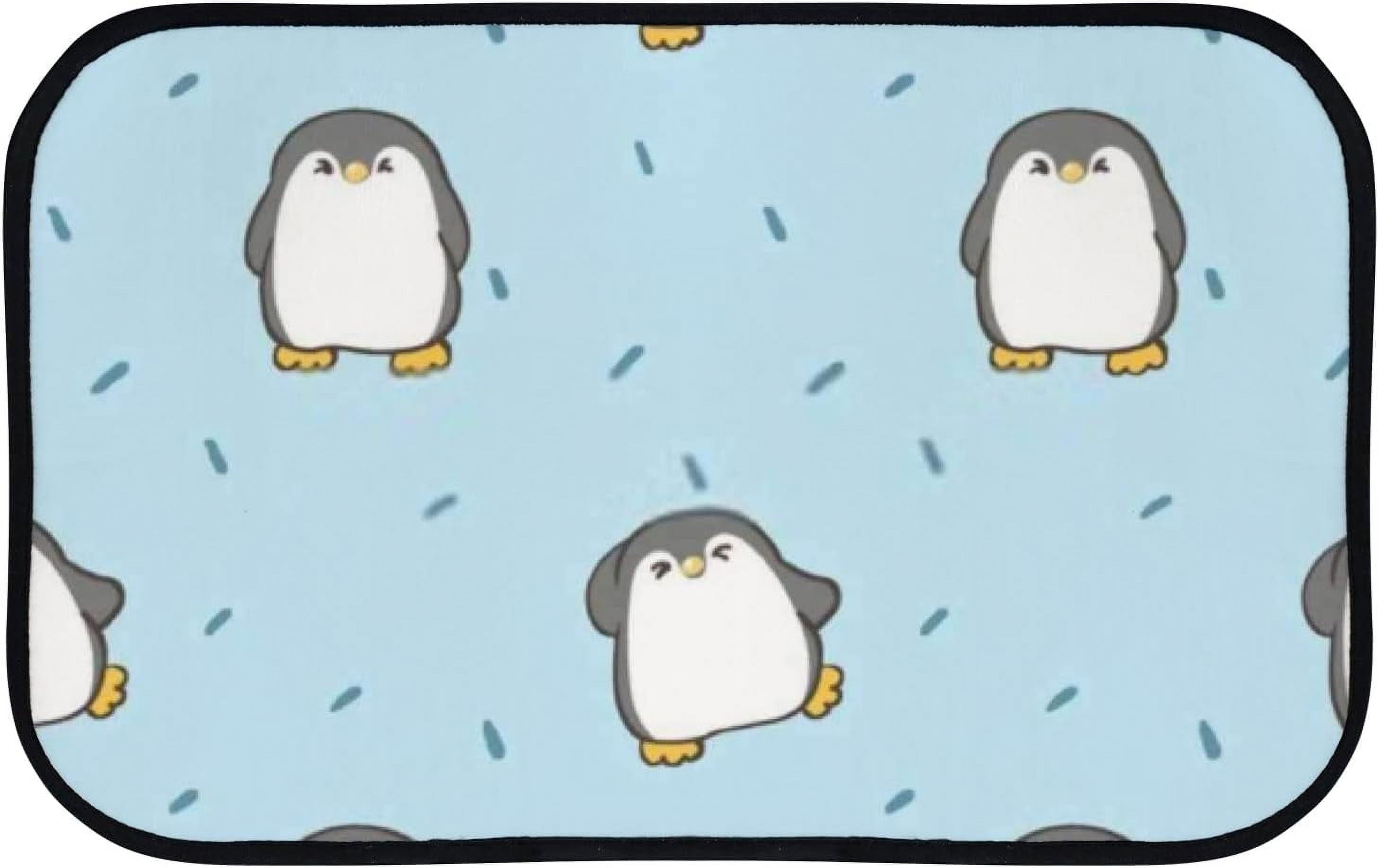 GZHJMY Soft Bath Door Mat Rug Cute Cartoon Penguin Blue Non Slip ...